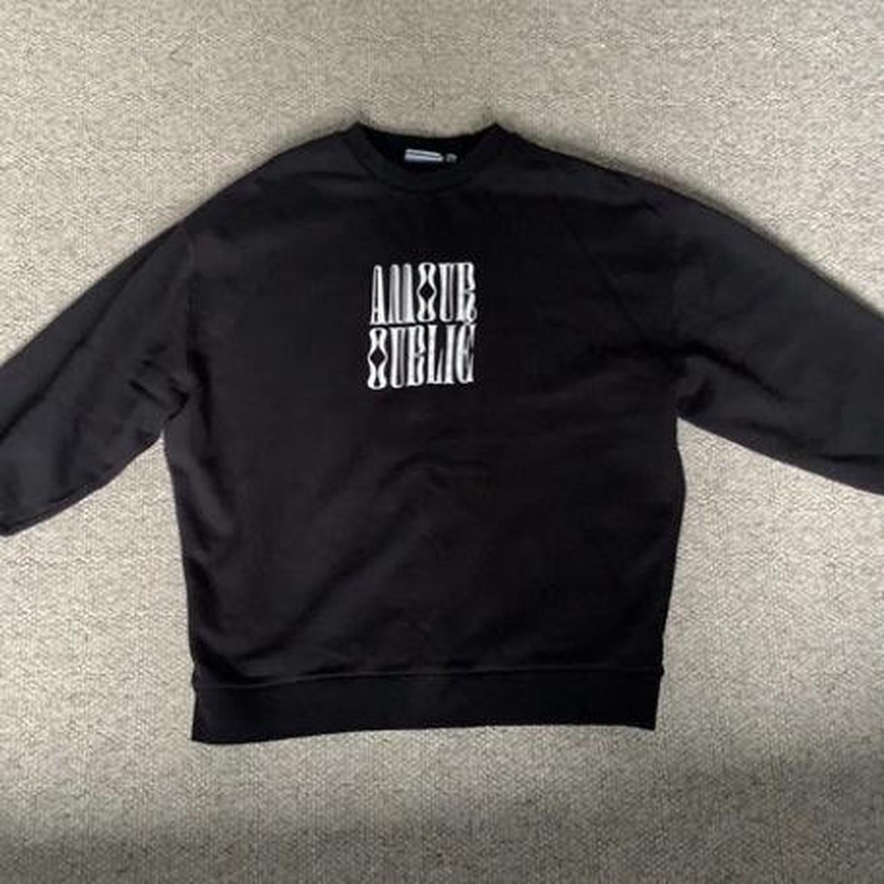 Black graphic design jumper Only worn a few times... - Depop