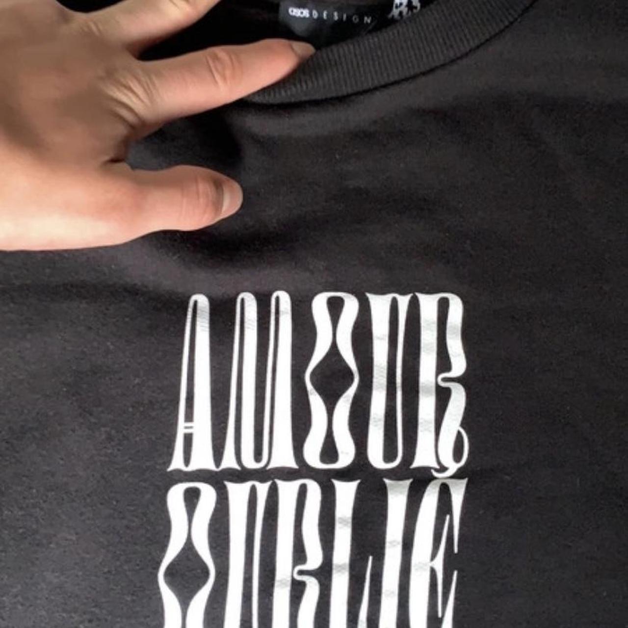 Black graphic design jumper Only worn a few times... - Depop