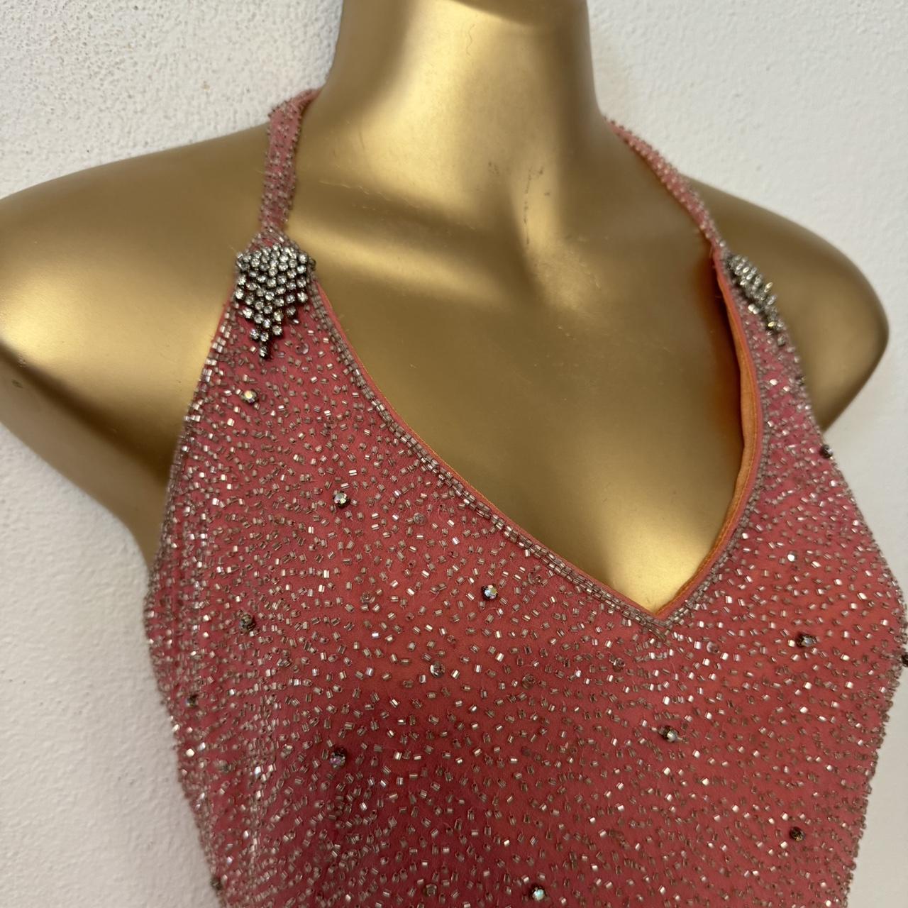 Fully beaded Vintage Y2k prom dress -Size 8 -Side... - Depop