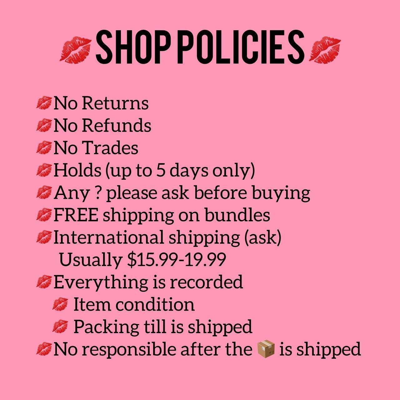 Shop Policies - Depop
