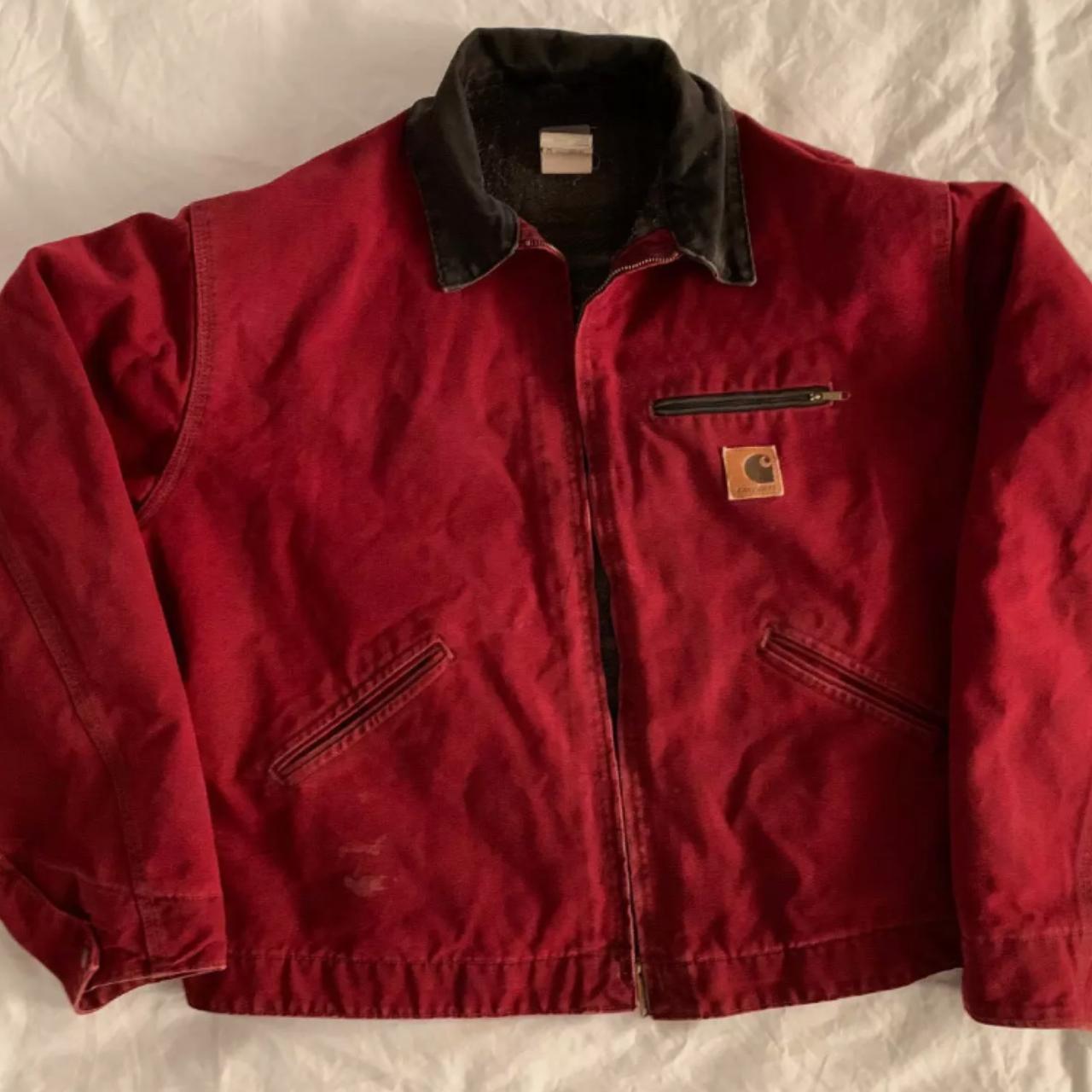 Vintage Carhartt Men's Crimson Jacket J97CRI XXL - Depop