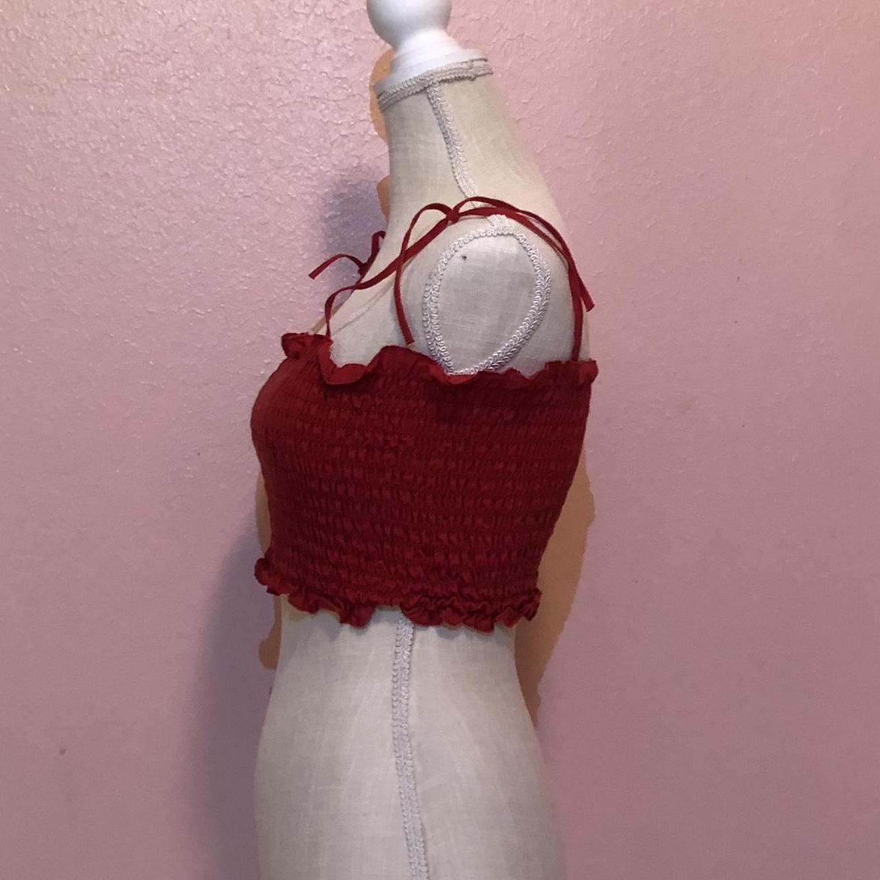 Red tube top, very stretchy material and doesn't... - Depop
