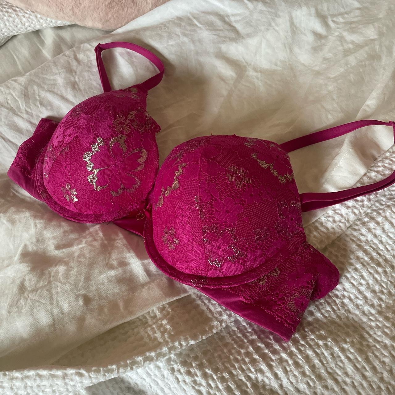 Fuchsia Women's Pink Bra | Depop