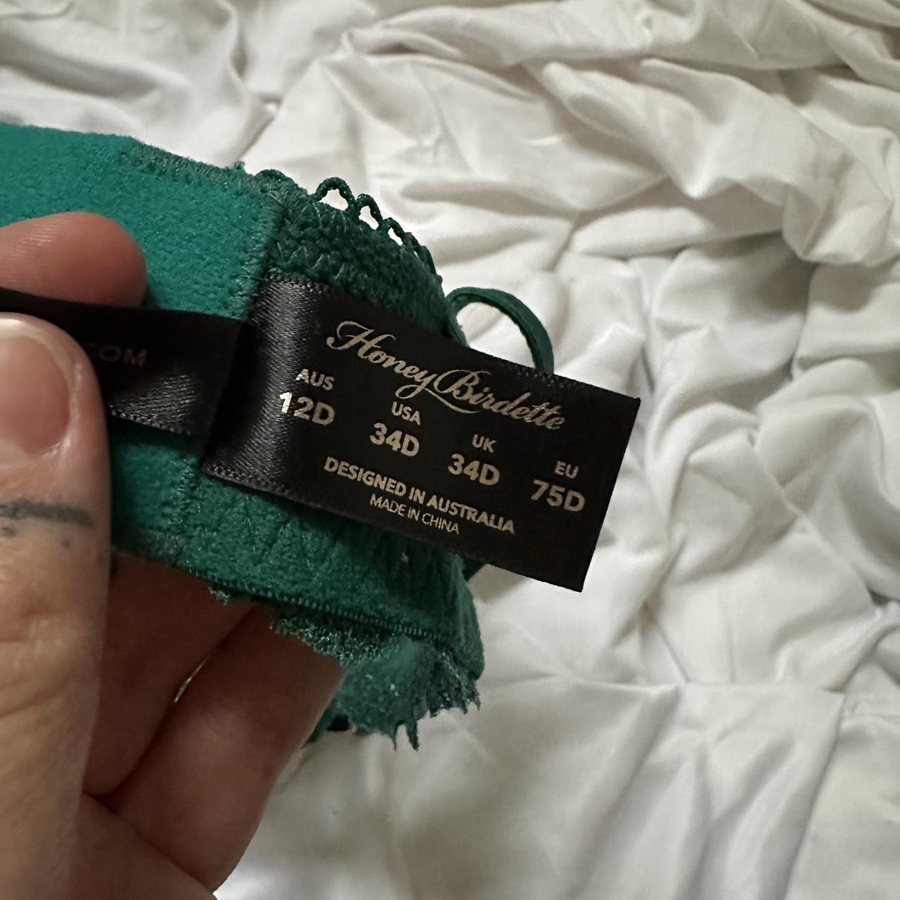 Green honey Birdette bra size 34D - Depop