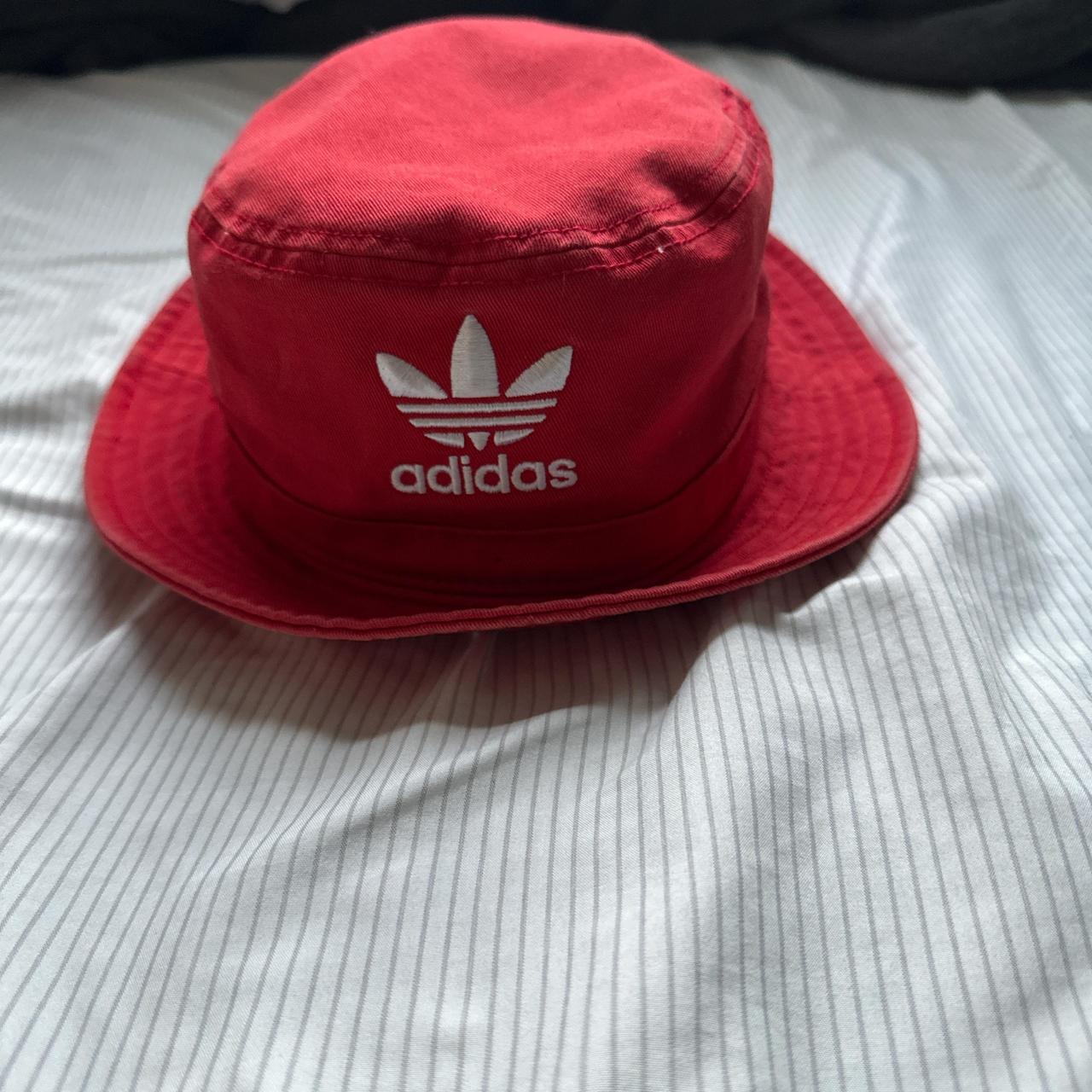 Red Adidas bucket hat #adidas #bucket hat - Depop
