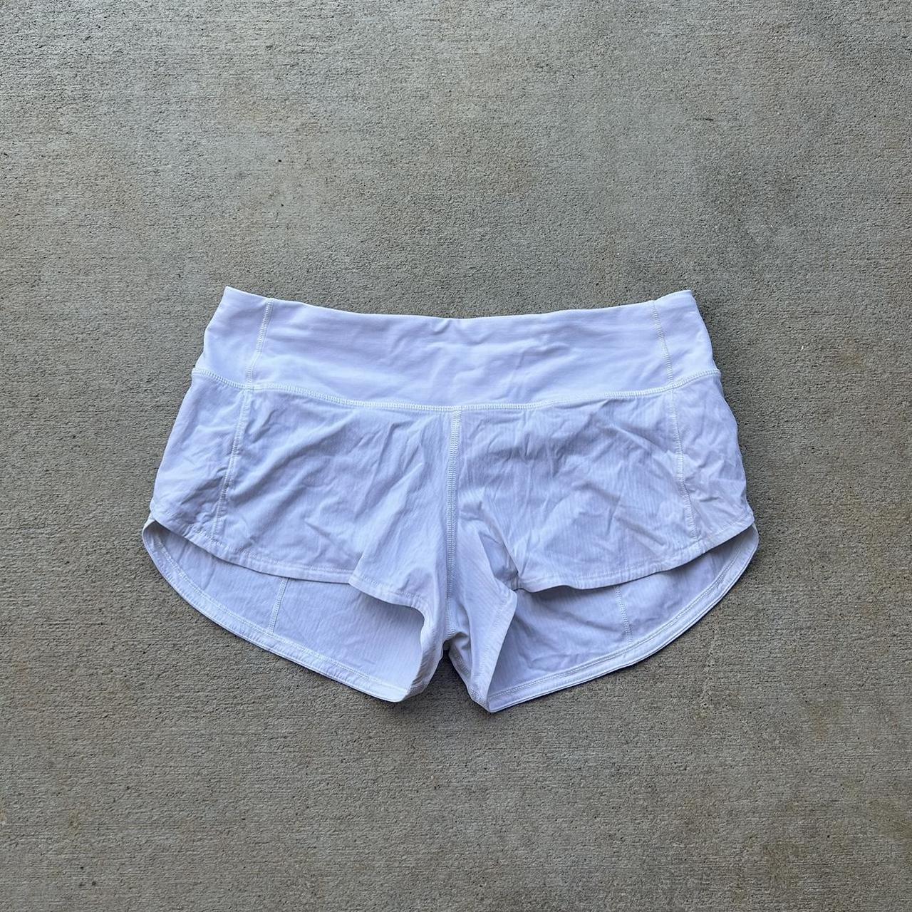 White Lululemon LR Speed Up Shorts Size 4 Lululemon... - Depop