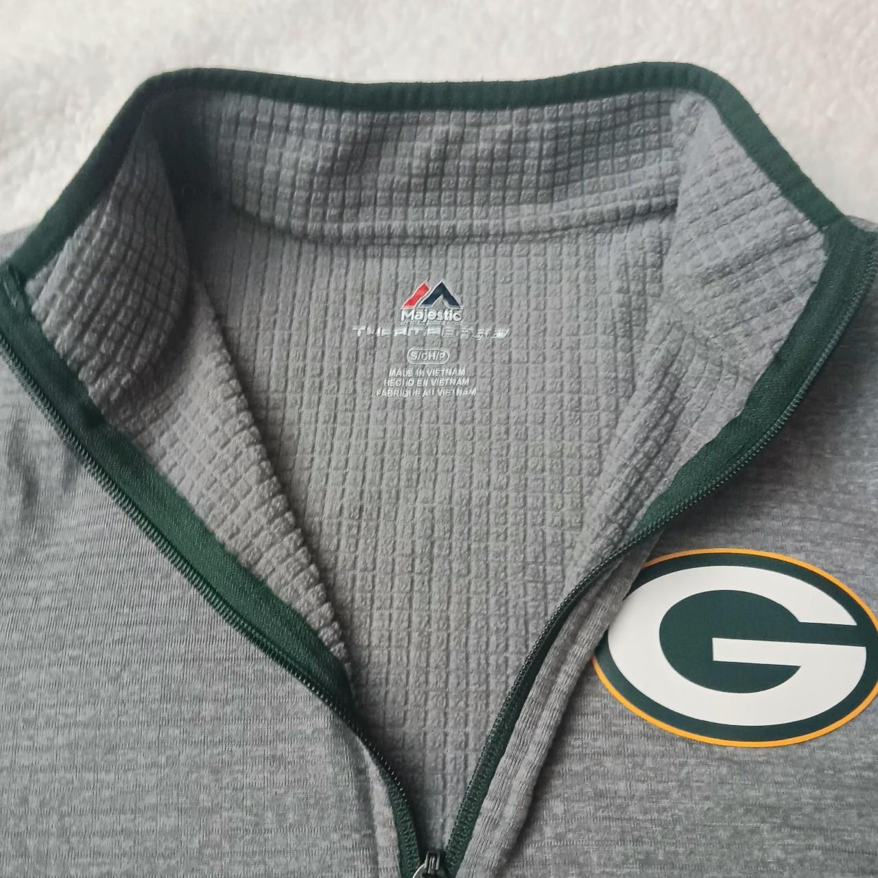 Green Bay Packers quarter-zip grey logo lightweight... | Depop