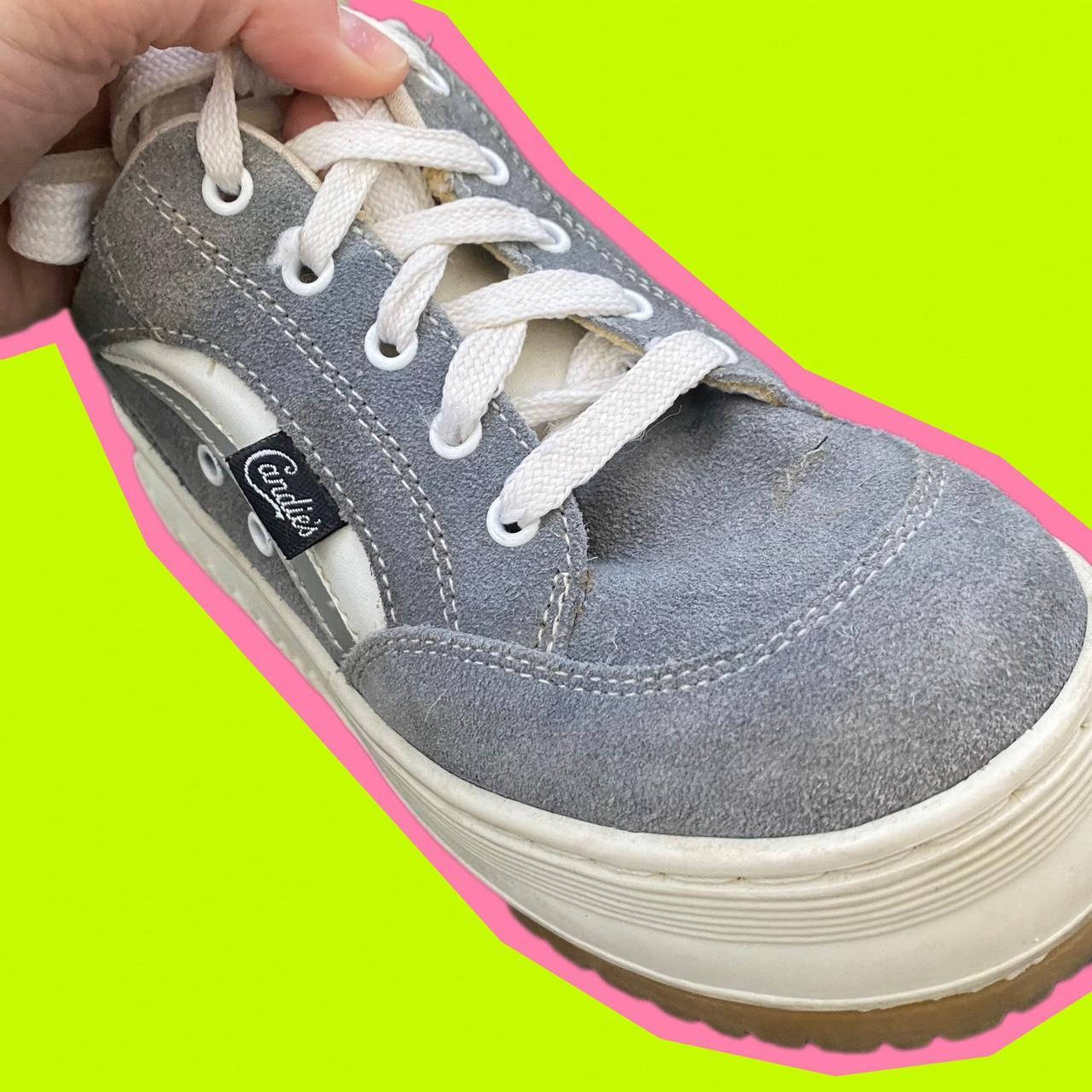 90s Candies Platform Sneakers Retro blue suede... - Depop