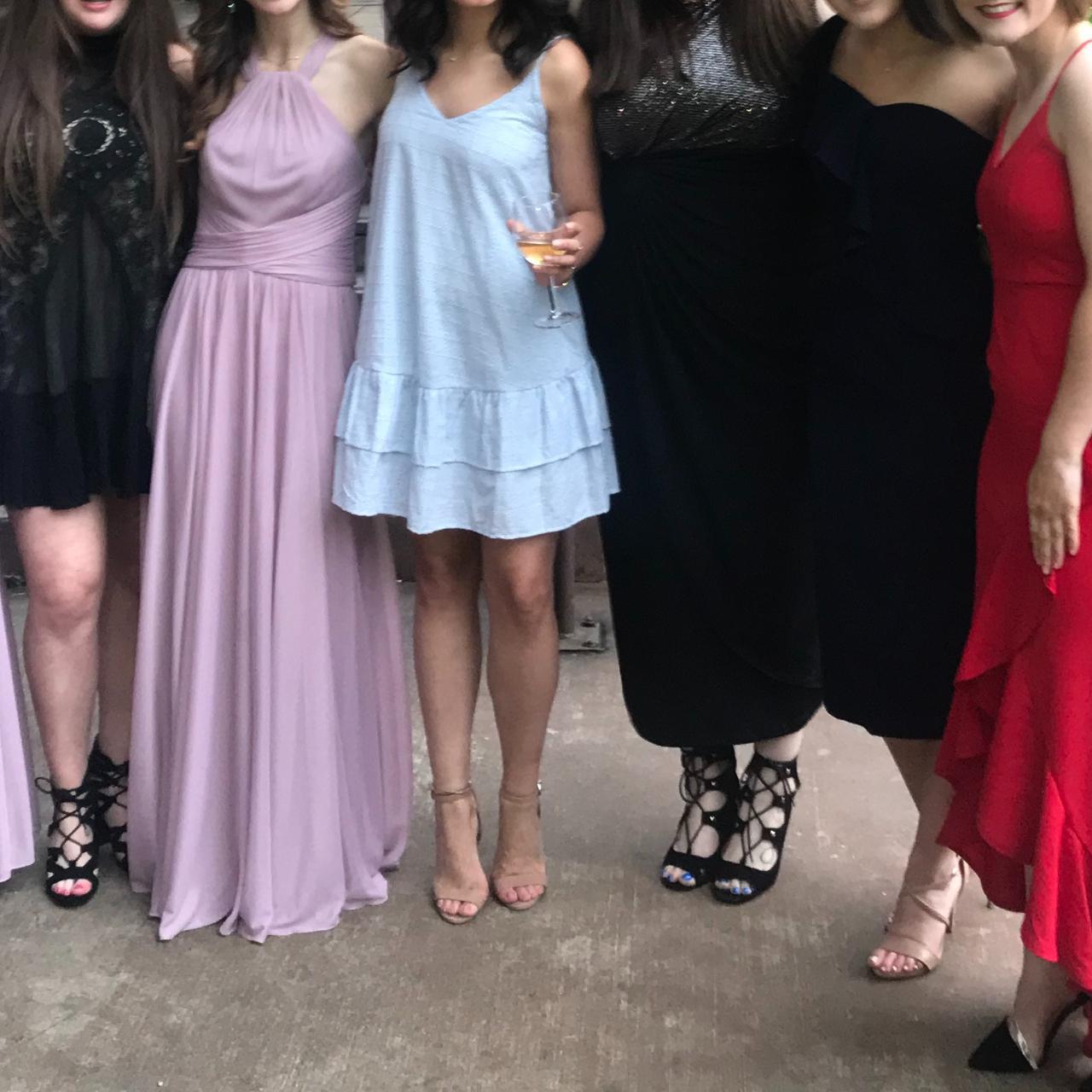 Gianni Bini light blue eyelet dress. Only worn once! - Depop