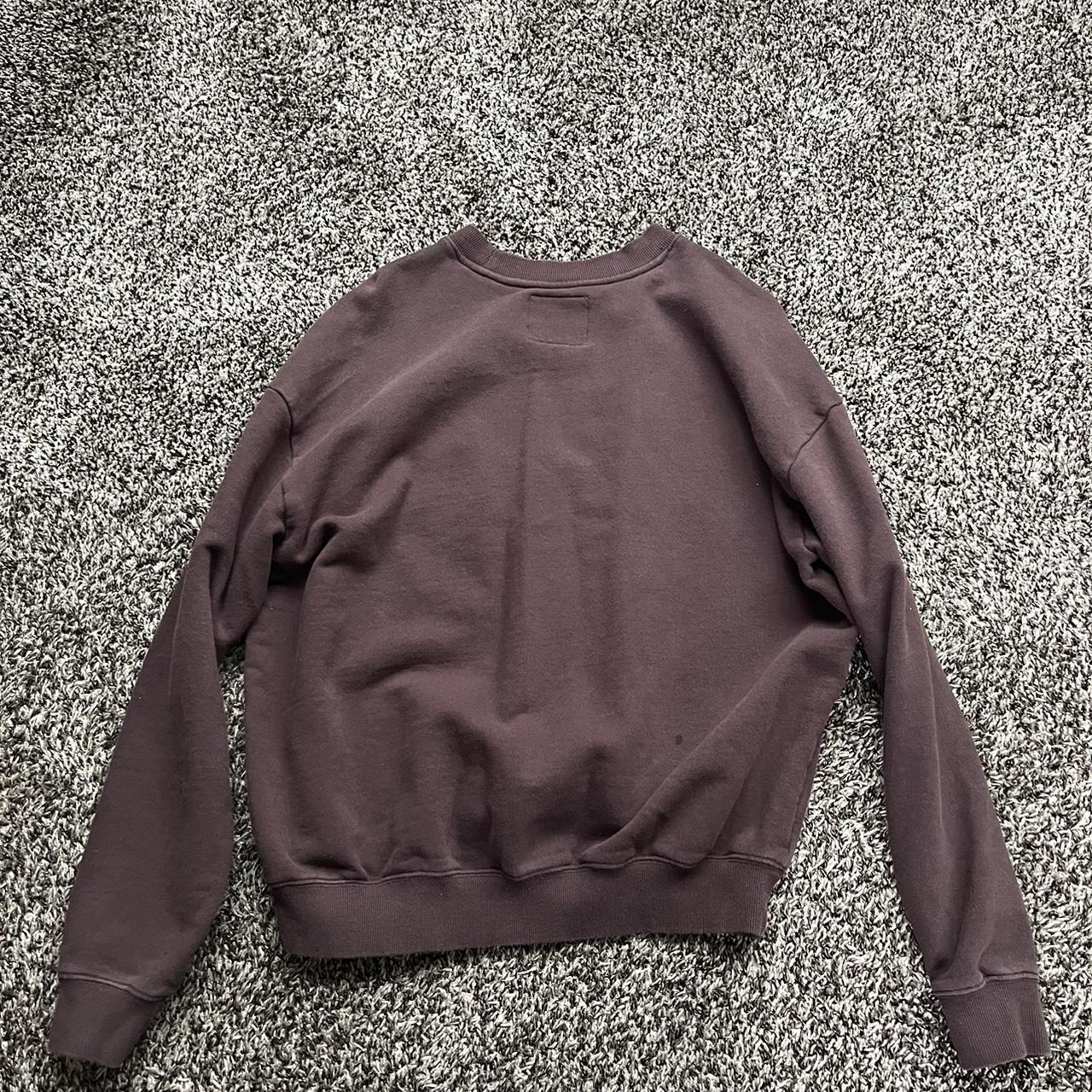 wilbur soot brown puff paint crewneck barely used,... - Depop