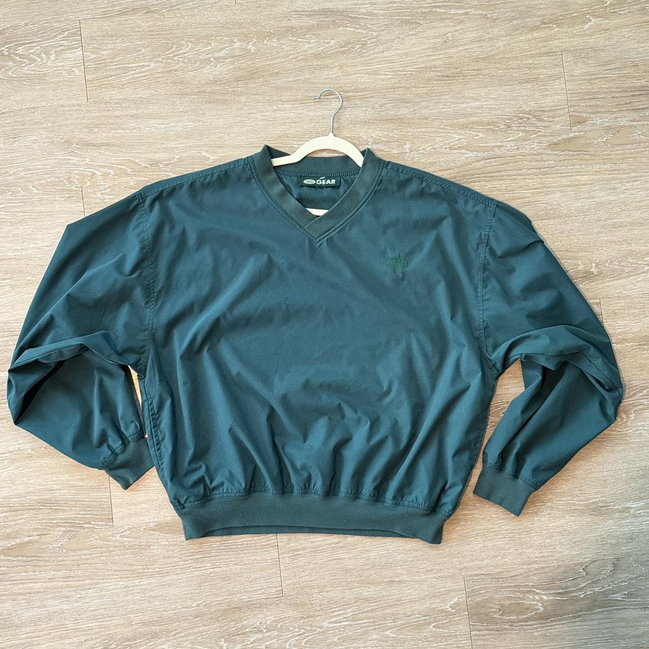 Green Land Rover vintage golf pullover windbreaker | Depop
