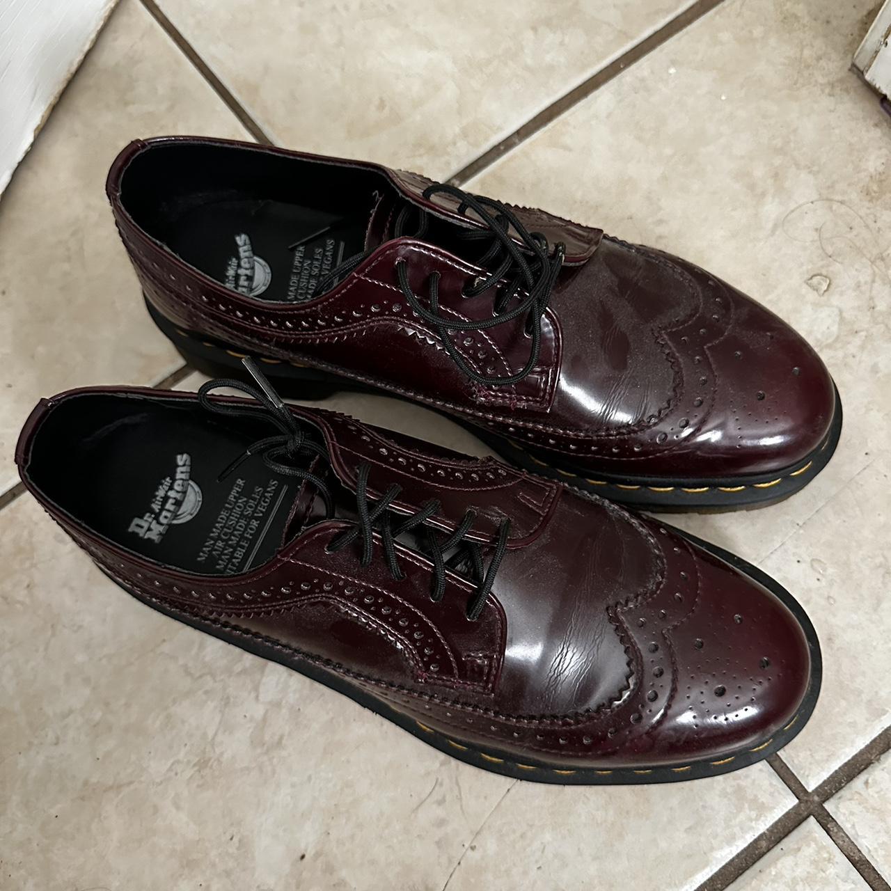 Dr. Martens Women's Burgundy Brogues | Depop