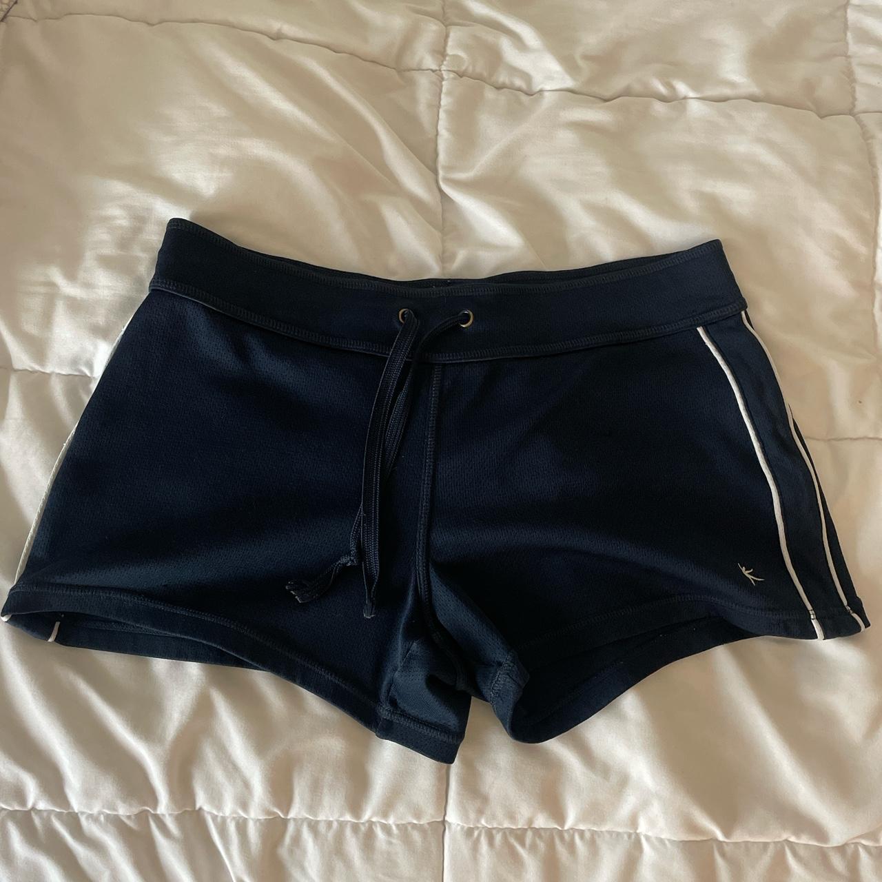 retro style navy running shorts! super cute for... - Depop