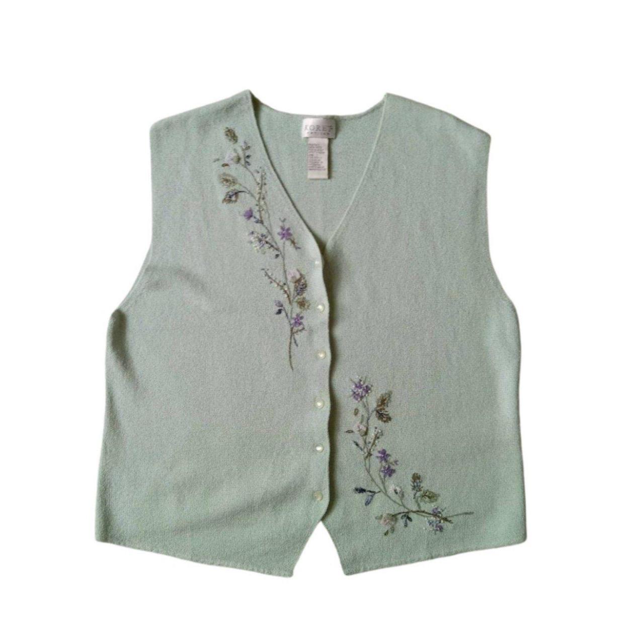 Koret Petites Vintage Women's Large Pastel Green... - Depop
