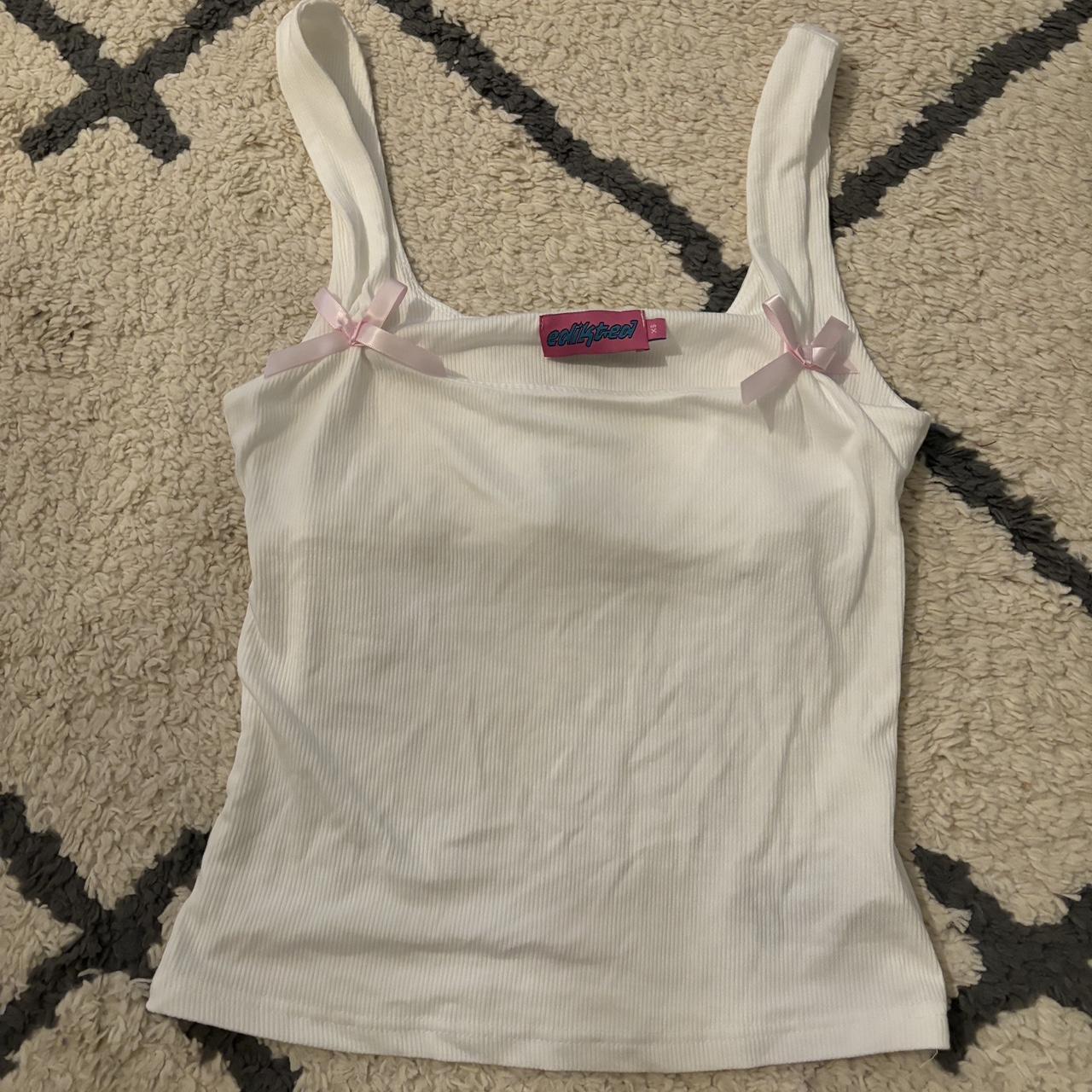 Edikted bow tank top Never worn Super cuteee Og... - Depop