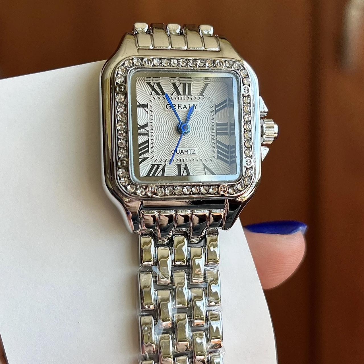 Vintage Silver Watch with Striking Blue Dial ⌚️ •... - Depop