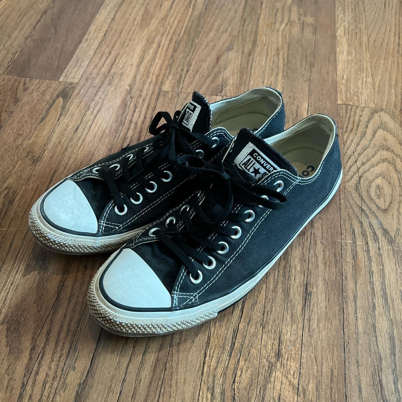 Calm luh Black Converse Skated, flaws seen in... - Depop