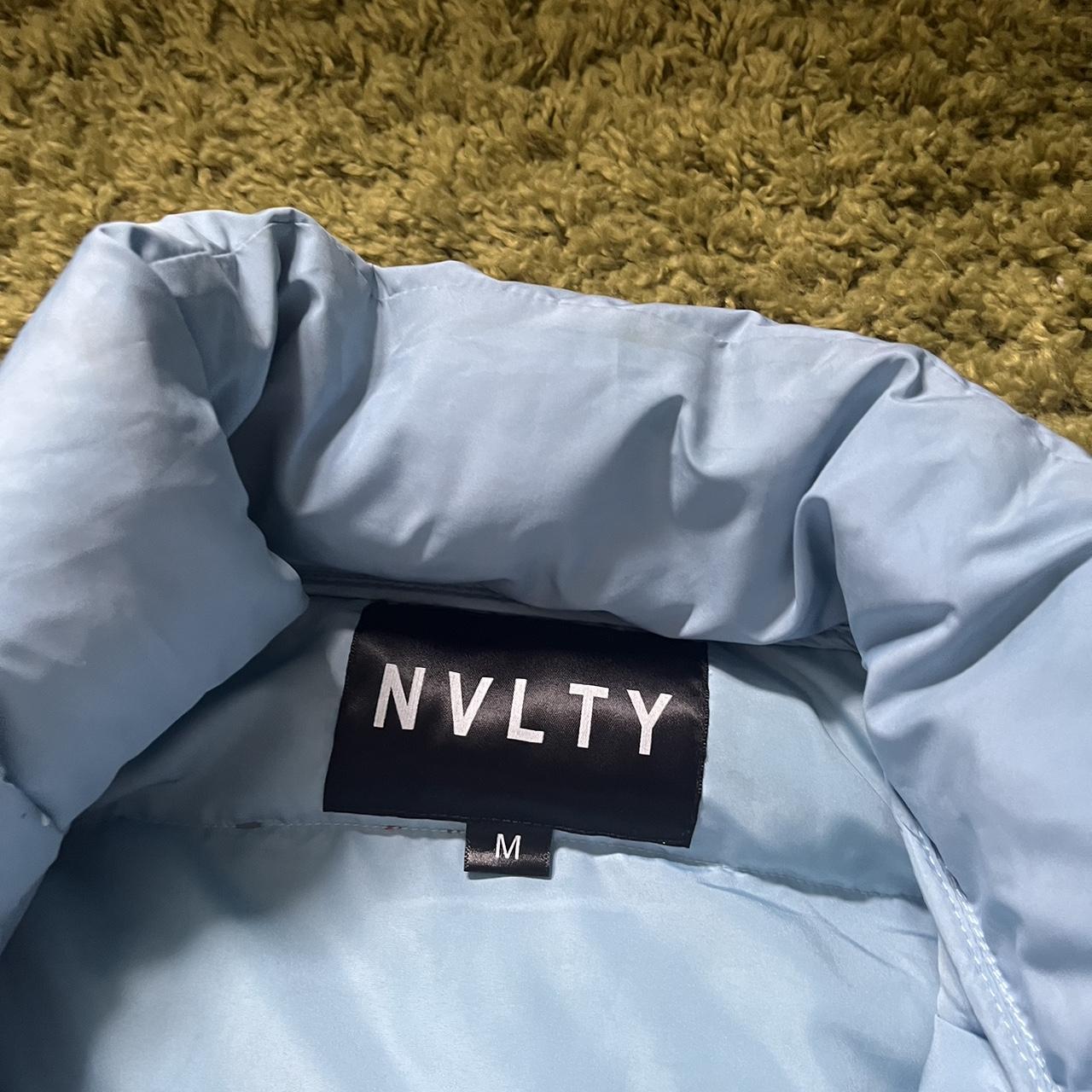 Baby blue nvlty coat rp £130 No hood Major rip at... - Depop