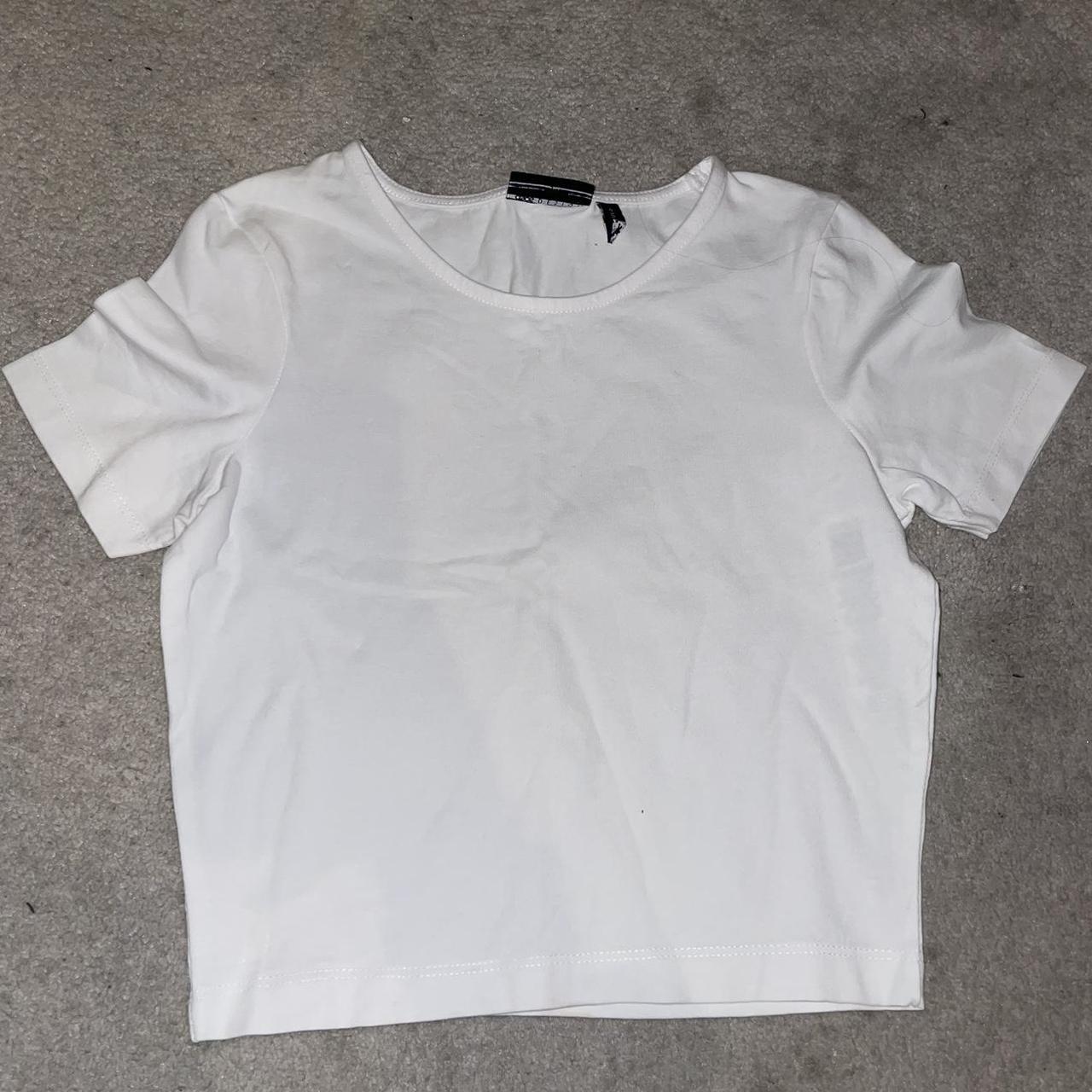 white asos crop top never worn size 4 - Depop