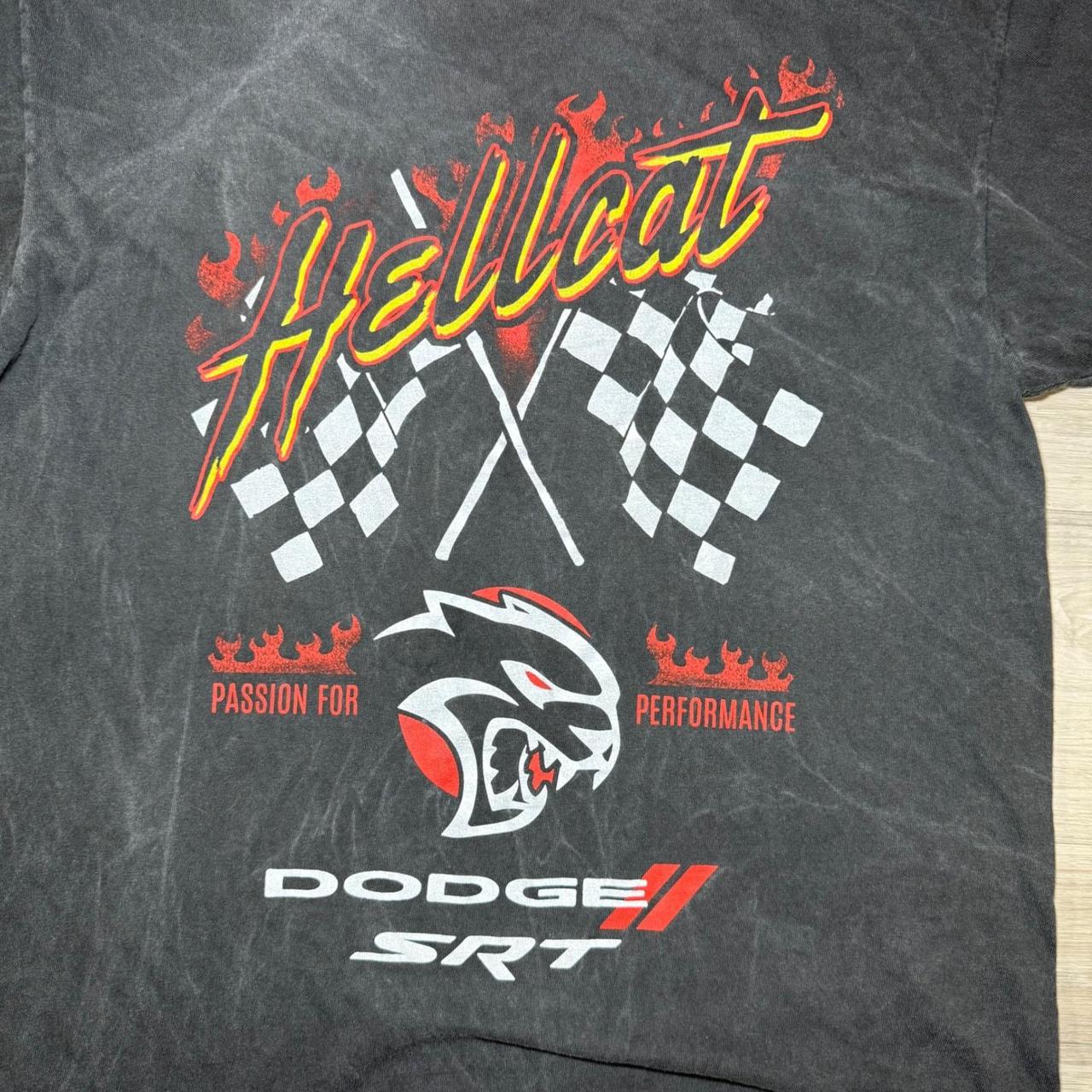Dodge SRT Hellcat T Shirt Black Racing Graphic... | Depop