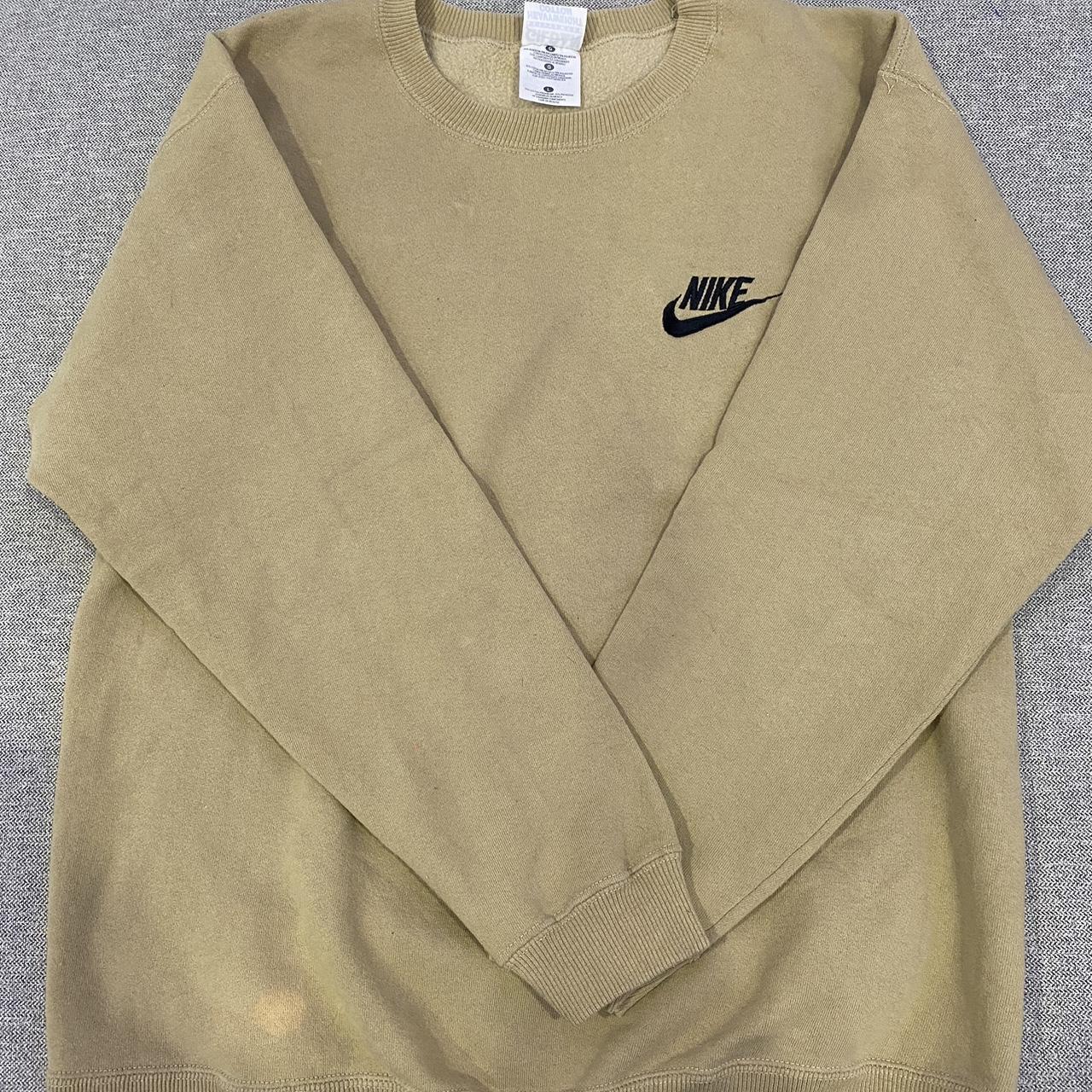 Nike Women's Tan and Black Sweatshirt | Depop