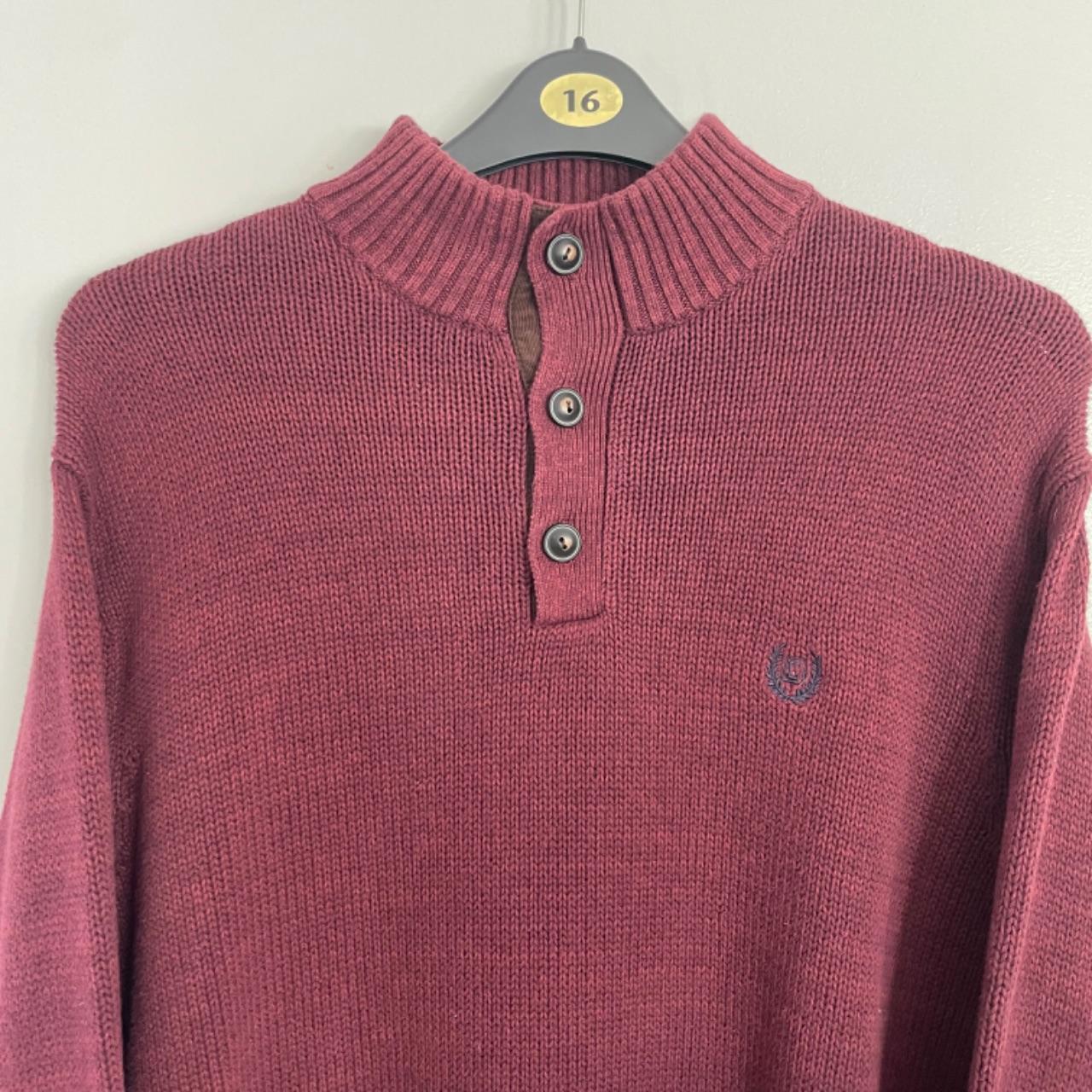 Vintage Ralph Lauren Chaps Burgundy Knitted Quarter... - Depop