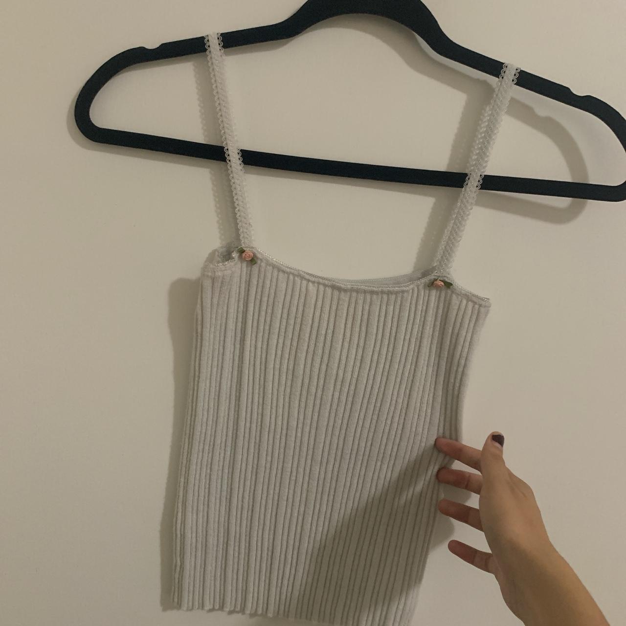 Unif bub top, white tank 🤍 Size L but osfm (can fit... - Depop