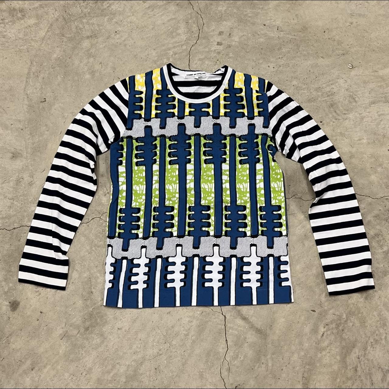 CDG COMME DES GARÇONS WOMENS LONG SLEEVE STRIPED... - Depop