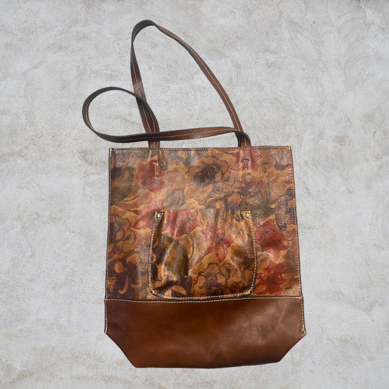 VINTAGE Y2K PATRICIA NASH FLOWER PATTERN LEATHER... - Depop