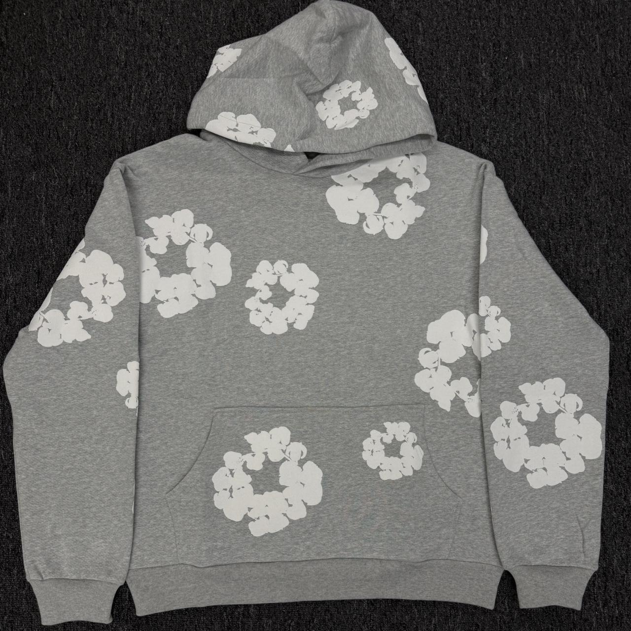 Gry/ Wht Denim tears hoodie Size S-M-L available... | Depop