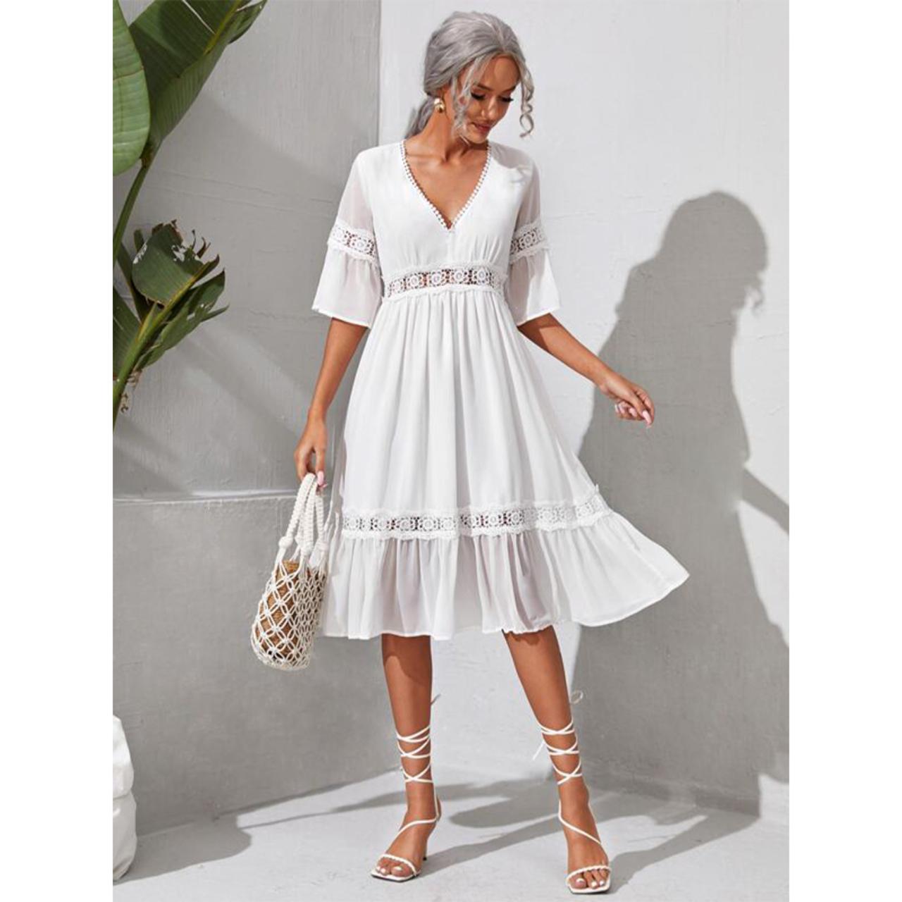 Women's Boho White Dresses For Summer 100% Brand... - Depop