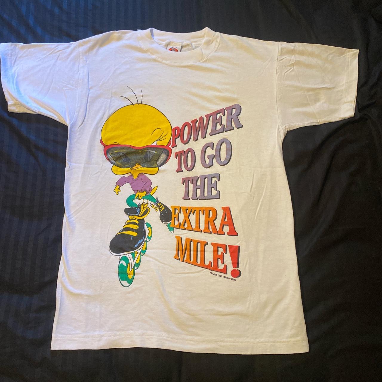 Tweety Tshirt “Power to go the extra mile” Dated... - Depop