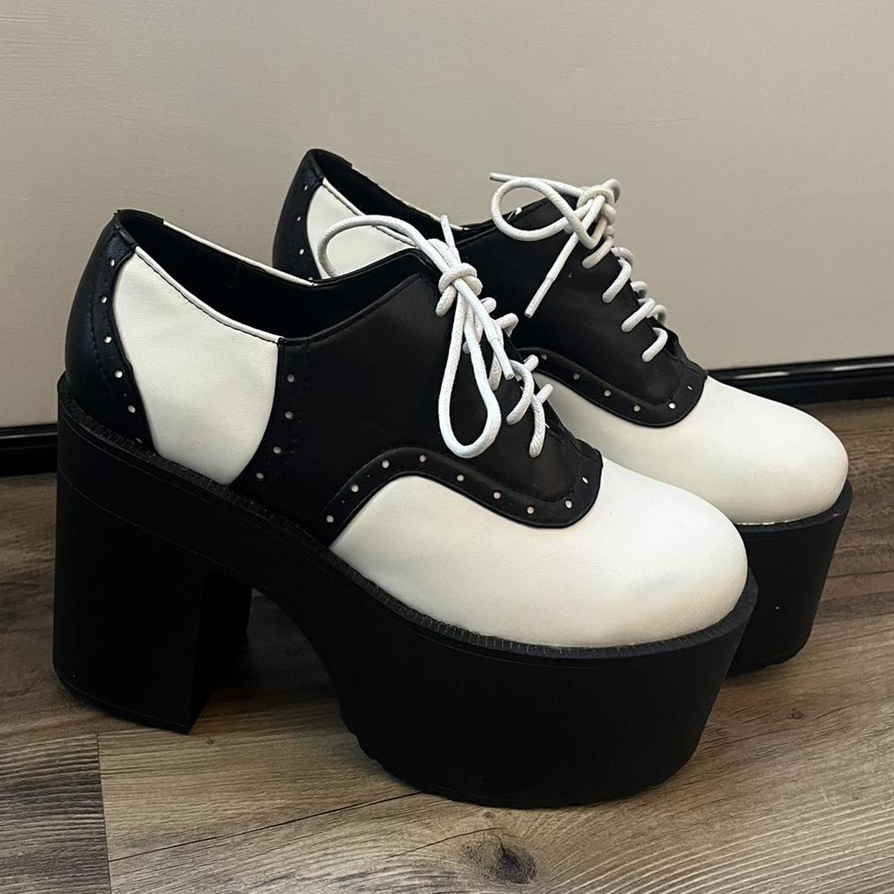 🖤 Hot Topic Platform Saddle Shoes 🖤 Black and... - Depop