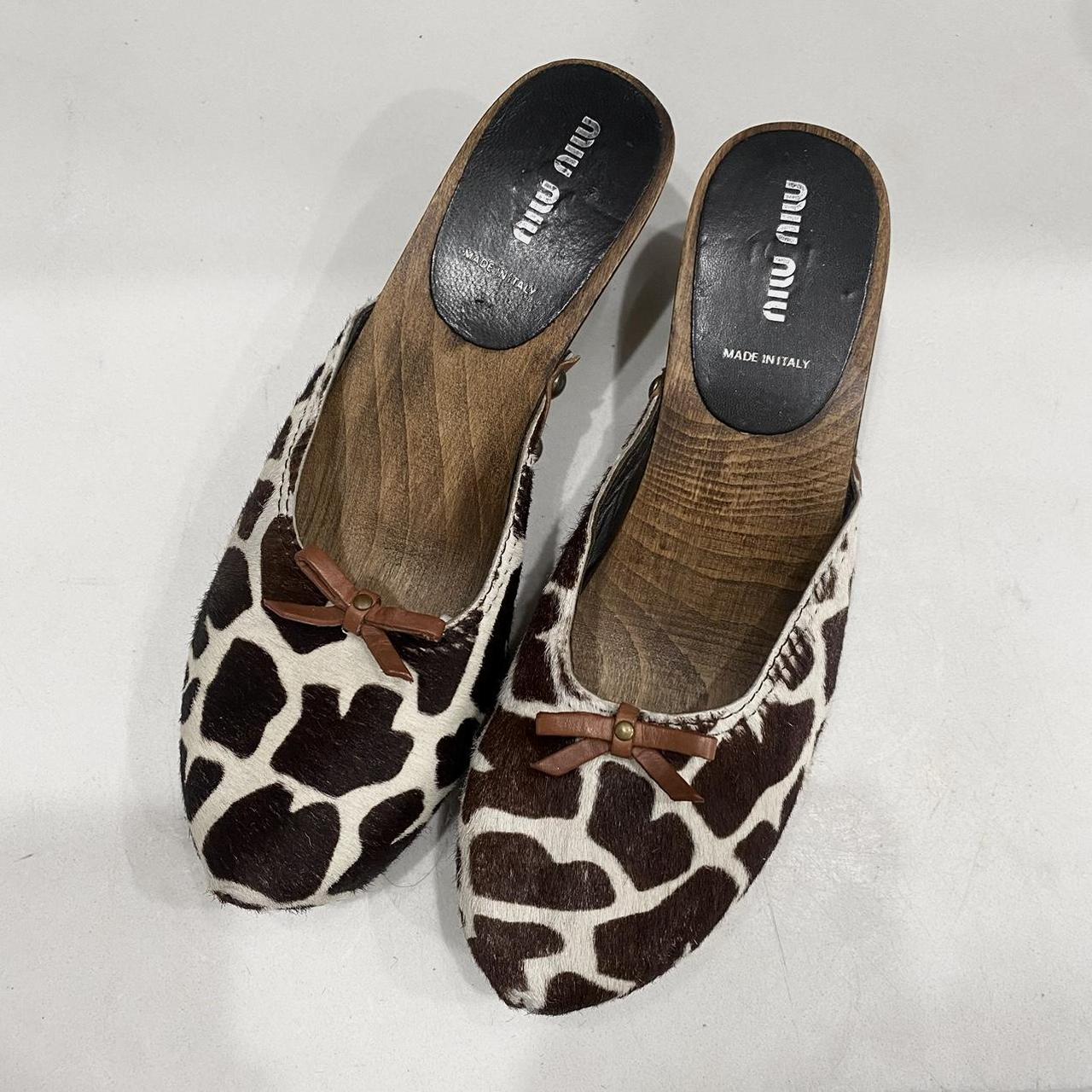 Vintage! Miu Miu ponyhair print clogs Size 7 great... - Depop