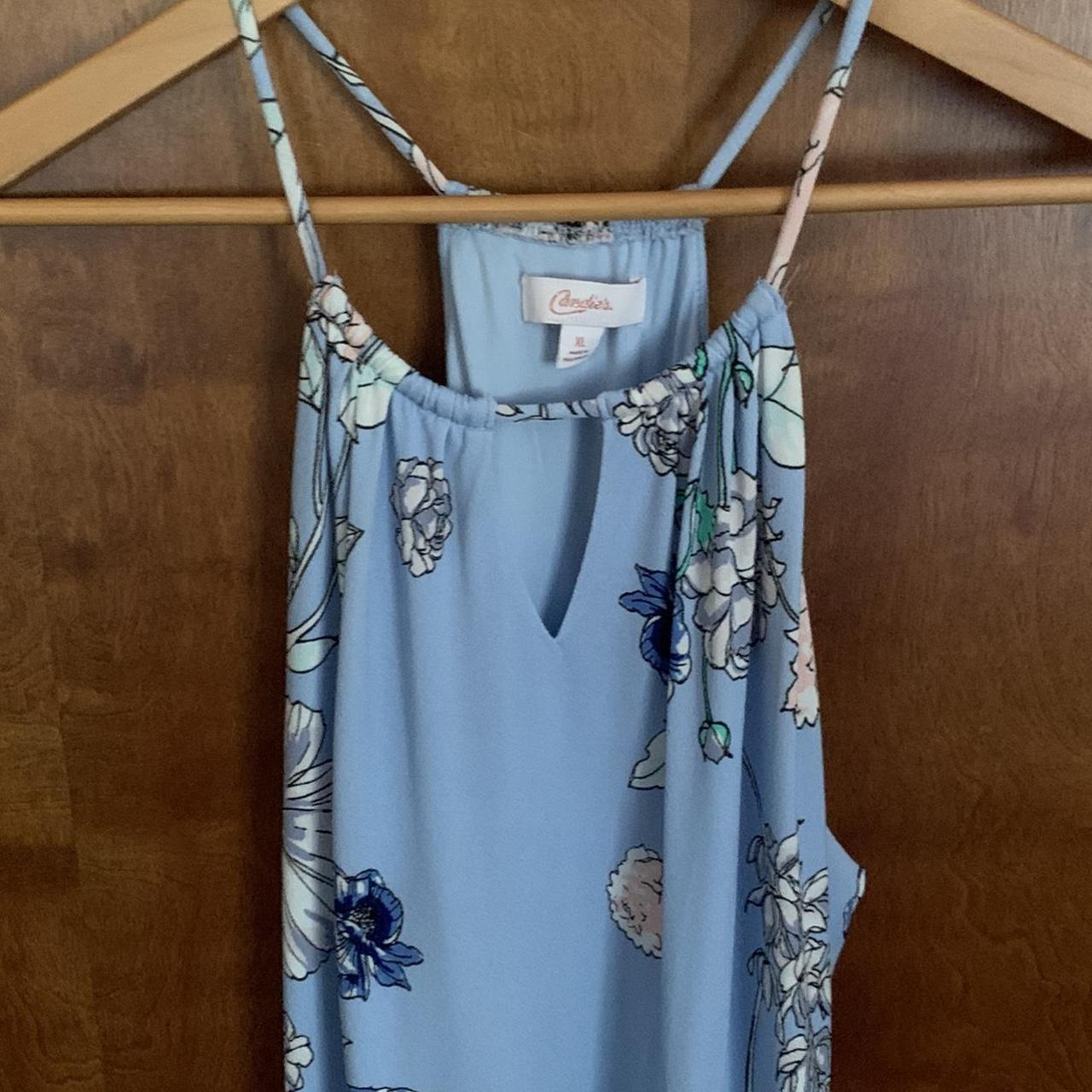 Maxi blue floral double leg split dress!! No tags... - Depop