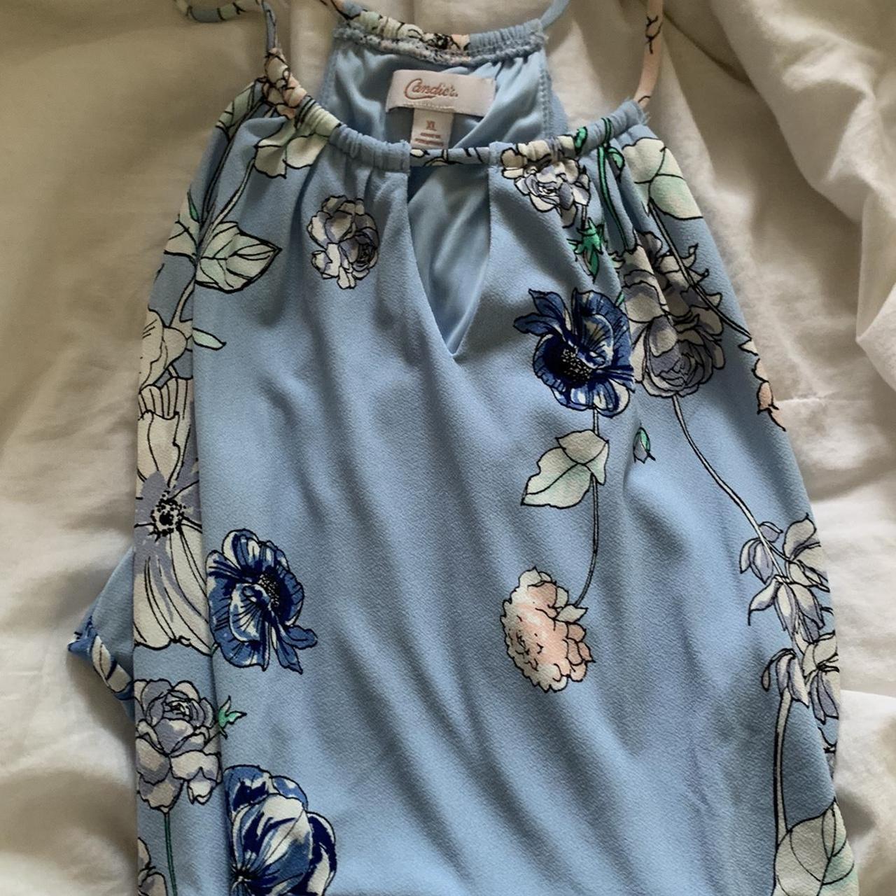 Maxi blue floral double leg split dress!! No tags... - Depop