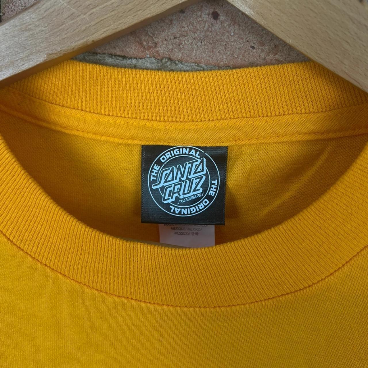 Santa Cruz Skateboards Y2K Shirt Mens Yellow Skater... - Depop