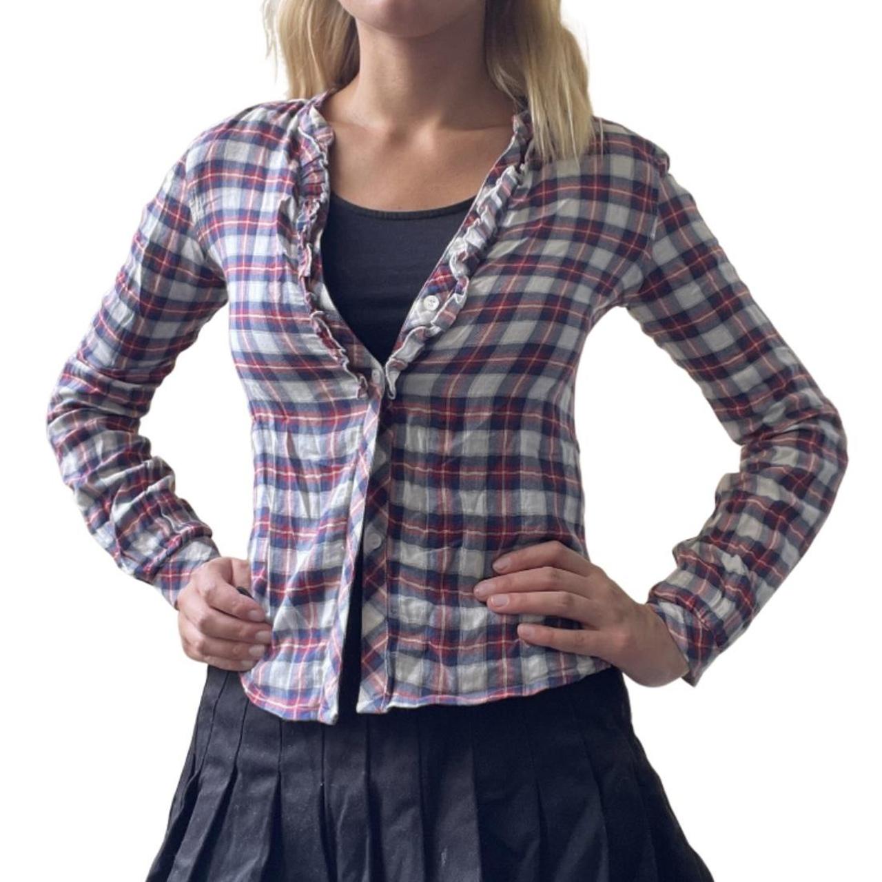 Red 100% cotton button up from Naf Naf Very small... - Depop