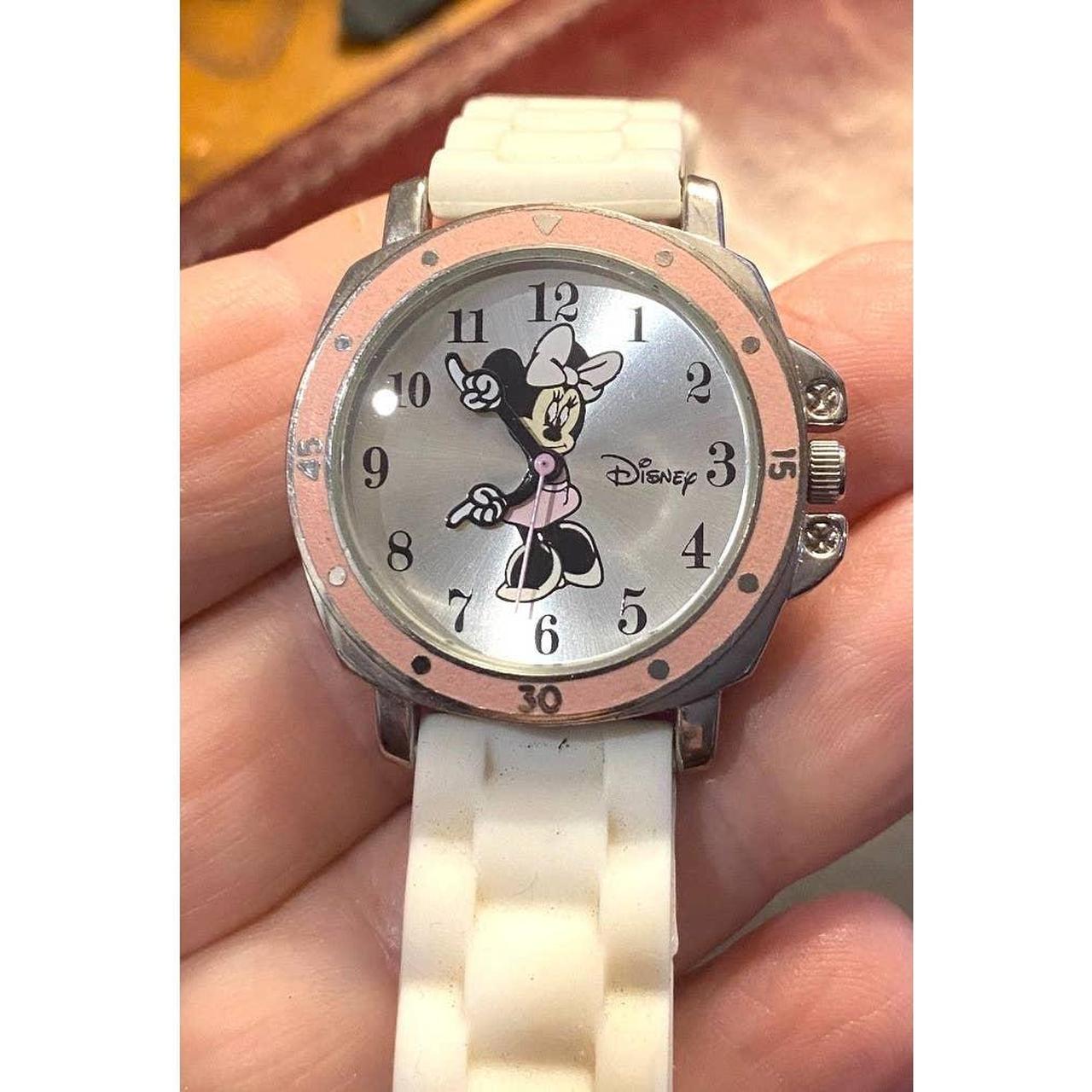 Disney Minnie Mouse Watch, Silver Tone with Pink... - Depop