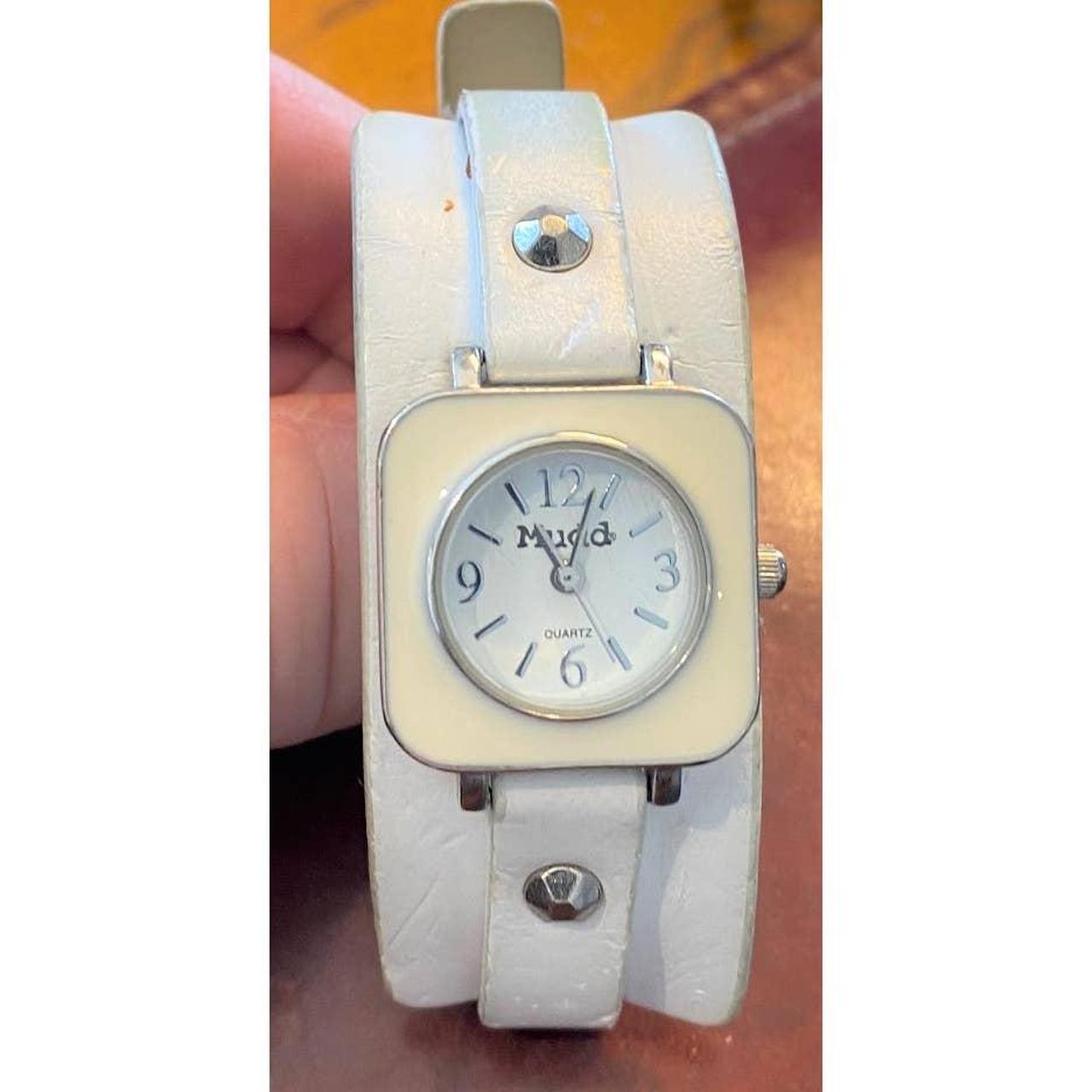 Women's 25mm Mudd Watch, White Strap and Acrylic... - Depop