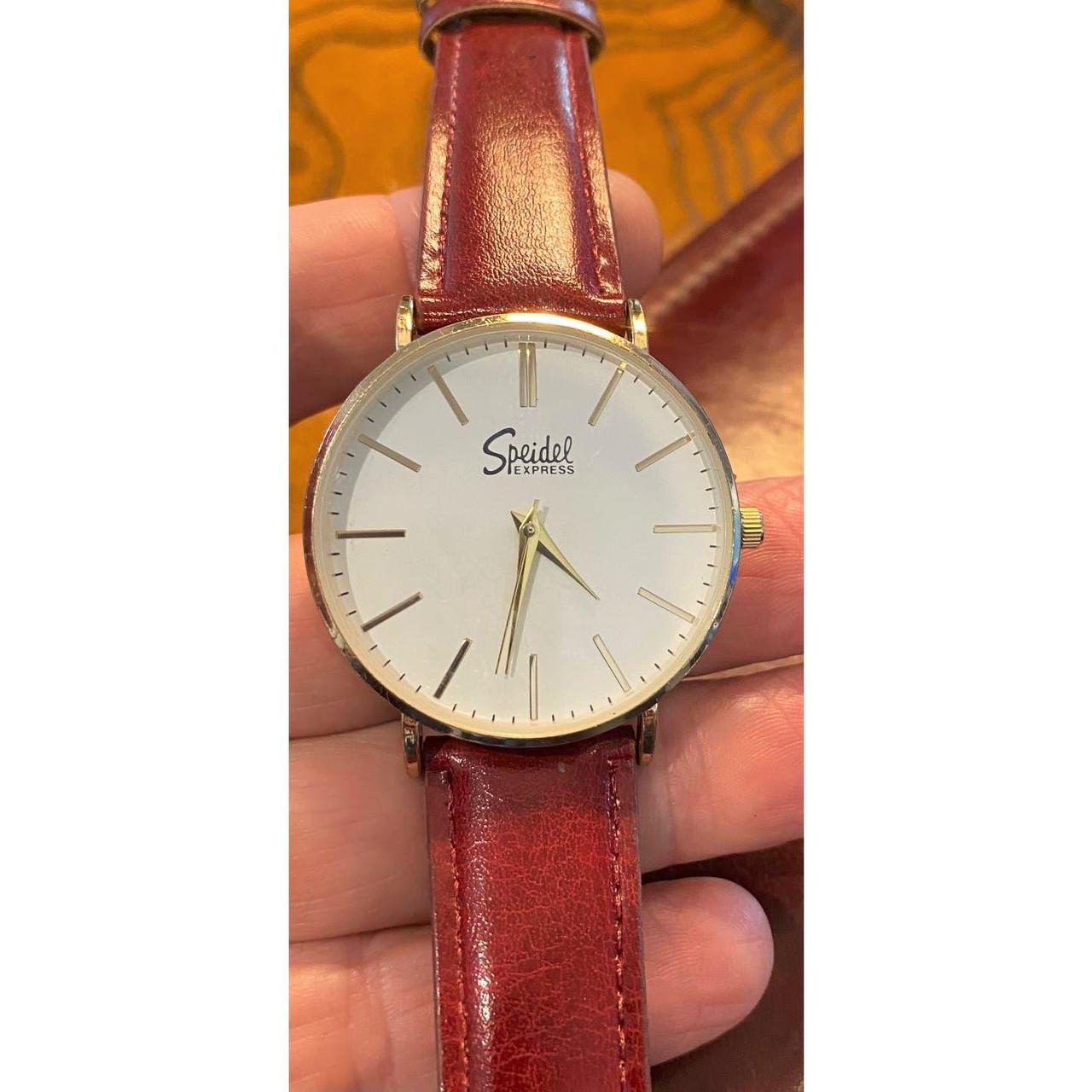 Women's 40mm Speidel Express Watch, Red Leather... - Depop