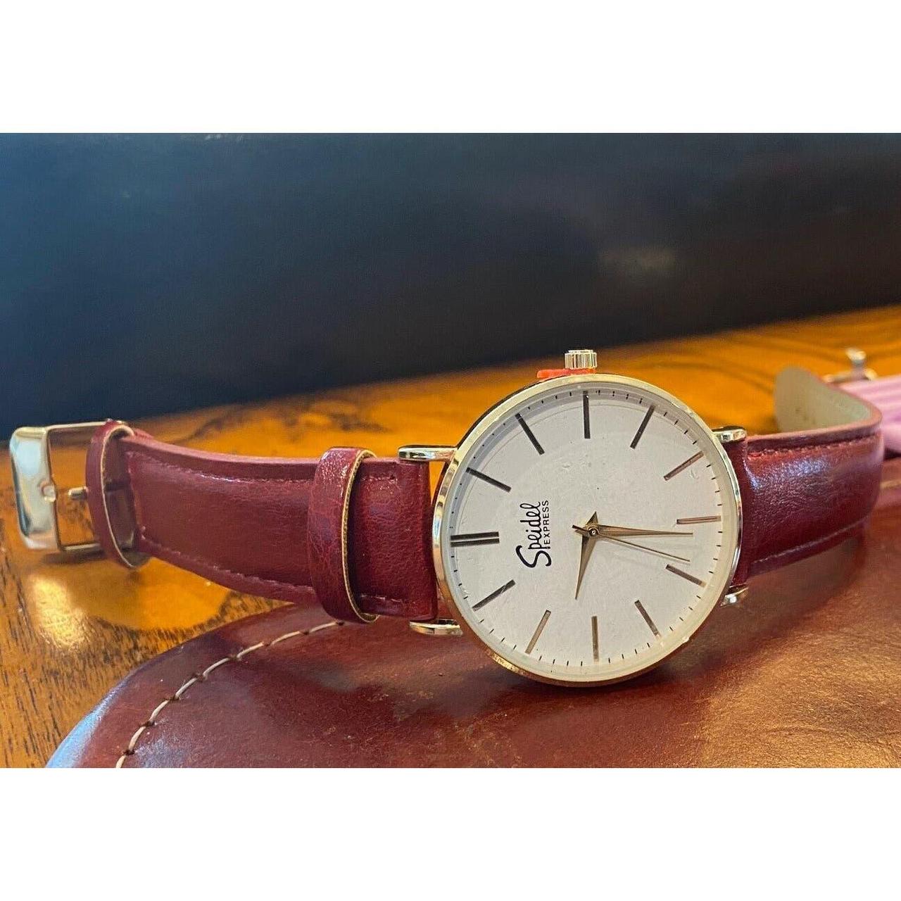 Women's 40mm Speidel Express Watch, Red Leather... - Depop
