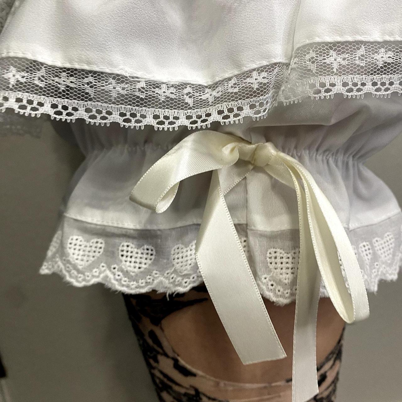 Cosplay Costume Lolita Coquette White Ruffle Lace... | Depop