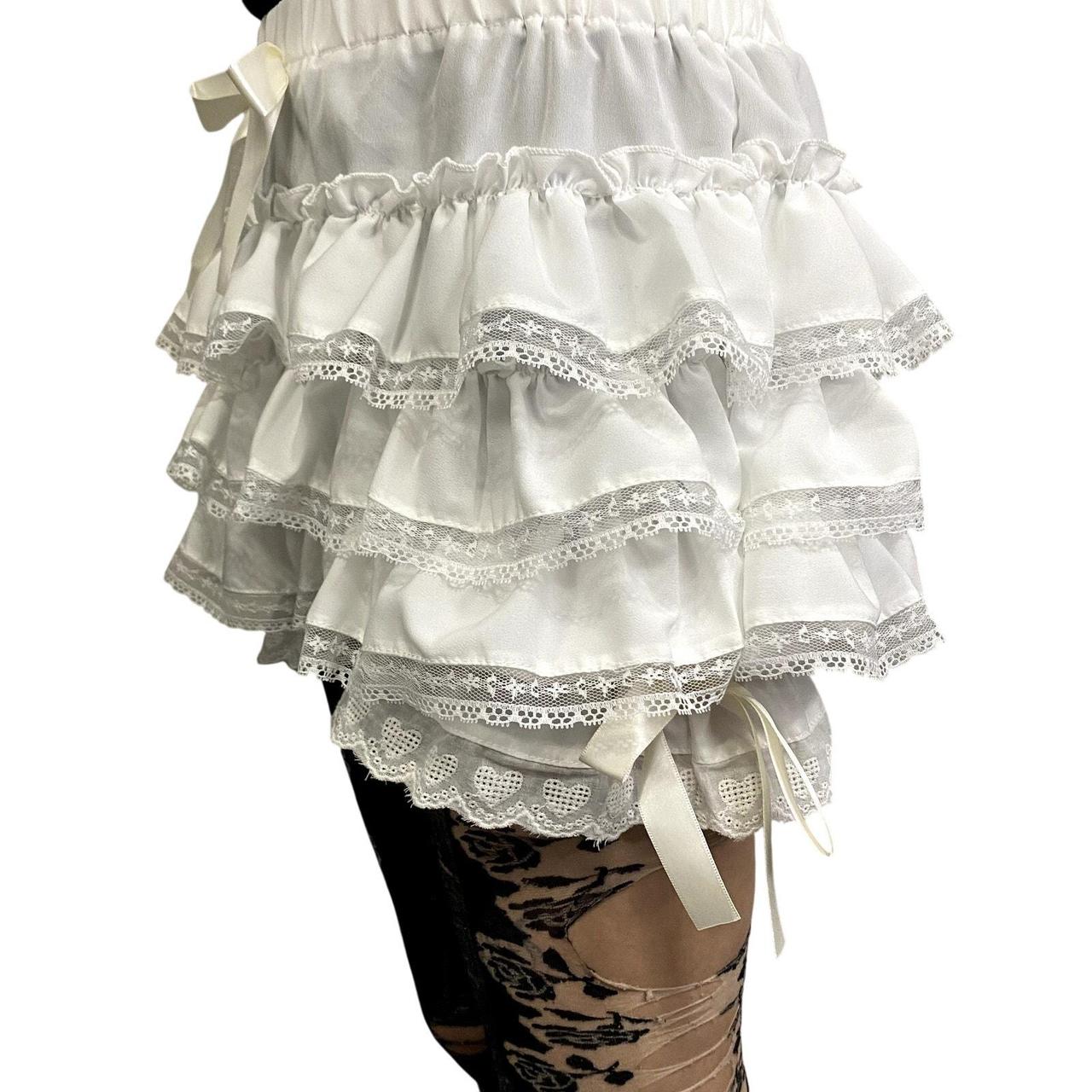 Cosplay Costume Lolita Coquette White Ruffle Lace... | Depop