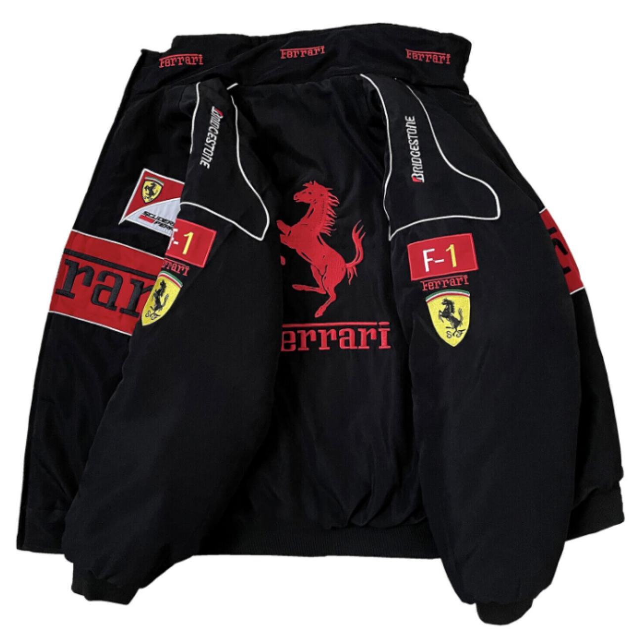 NWE FERRARI Red black Embroidery EXCLUSIVE JACKET... - Depop