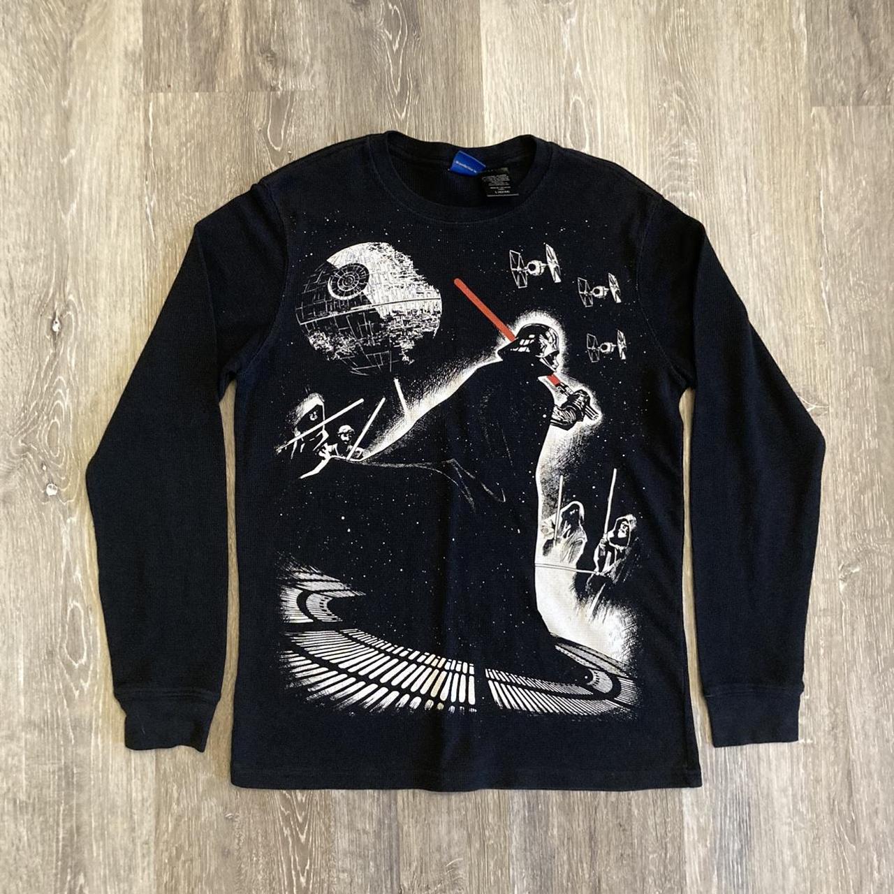 READ BOTTOM crazy distressed Star Wars thermal tee... - Depop