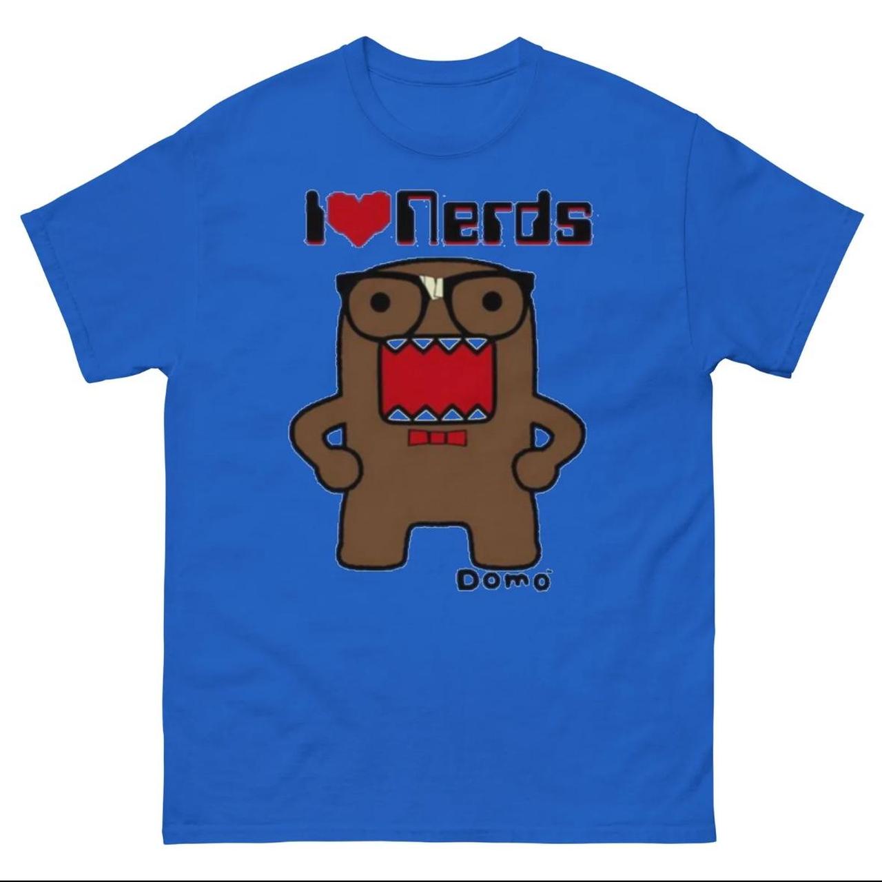 Men’s Domo “I love nerds” emo scene style short... - Depop