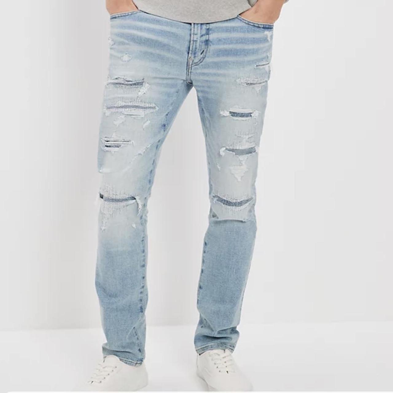Mens blue ripped jeans - Depop