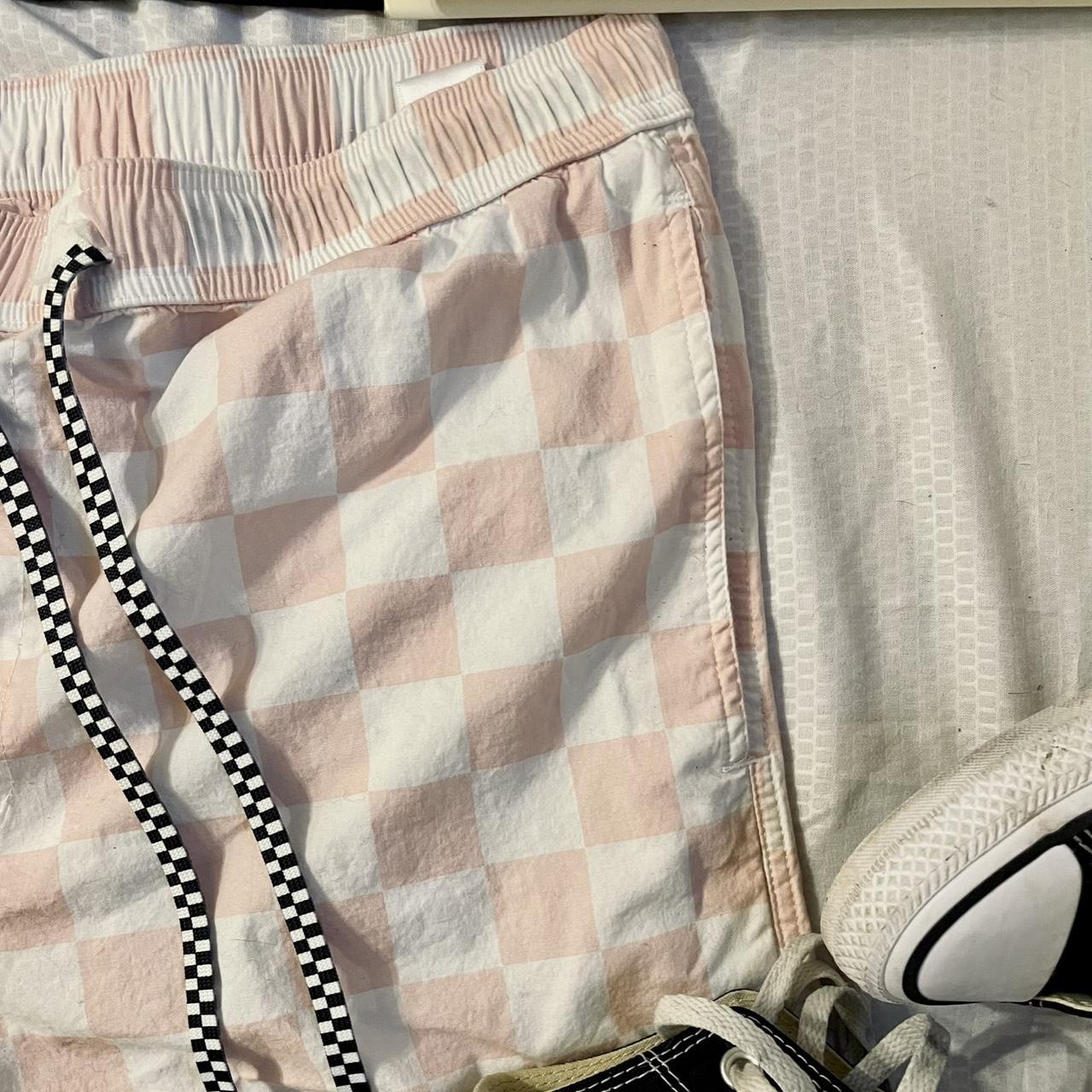Pink & white checkered swim... - Depop