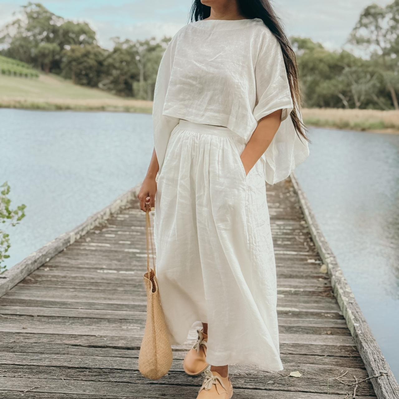 Eva Sunday linen set Worn twice for a shoot Top/size... - Depop